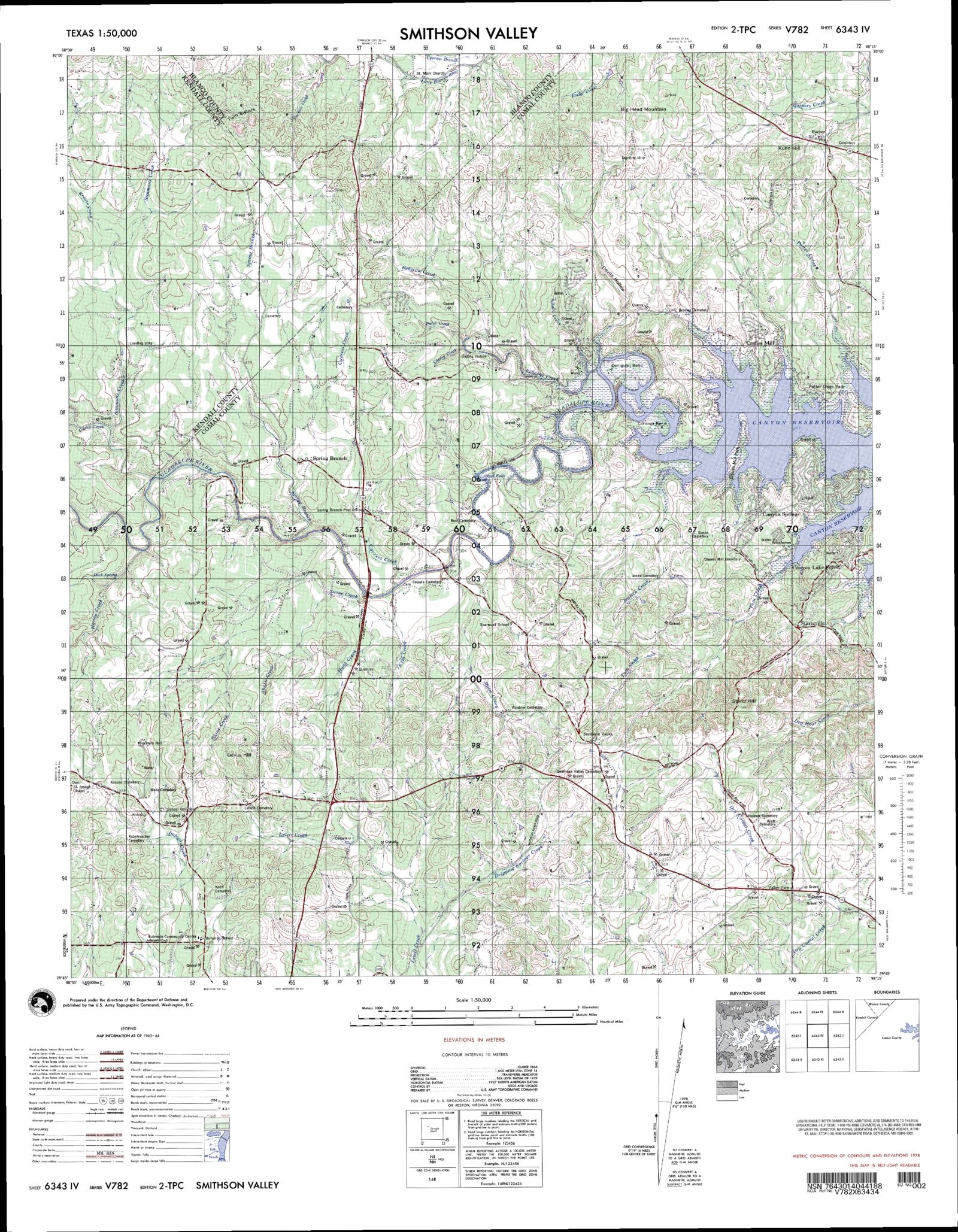 Smithson Valley Texas Military 1:50,000 Map – MyTopo Map Store