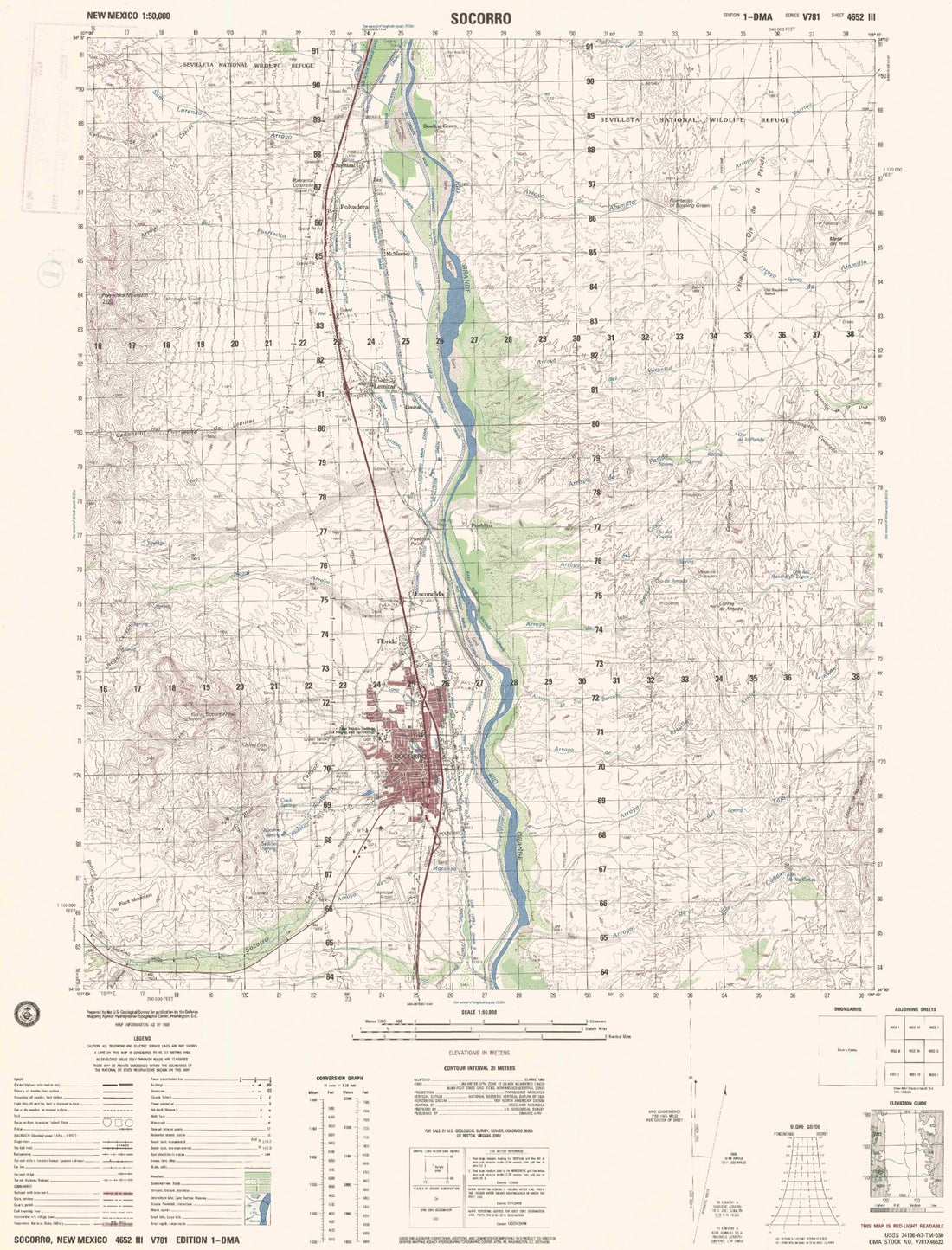 Socorro New Mexico Military 1:50,000 Map – MyTopo Map Store