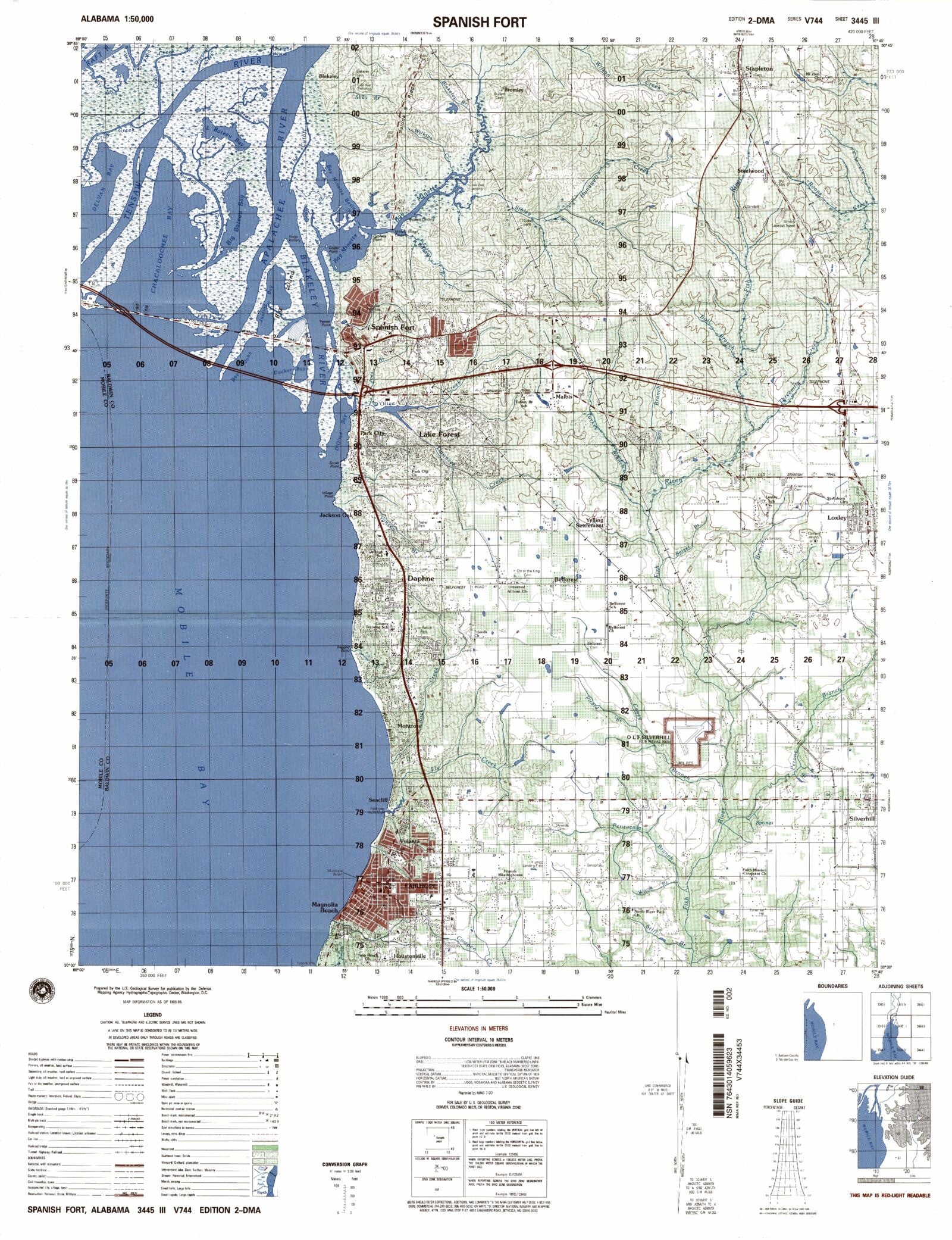 Spanish Fort Alabama Military 1:50,000 Map – MyTopo Map Store