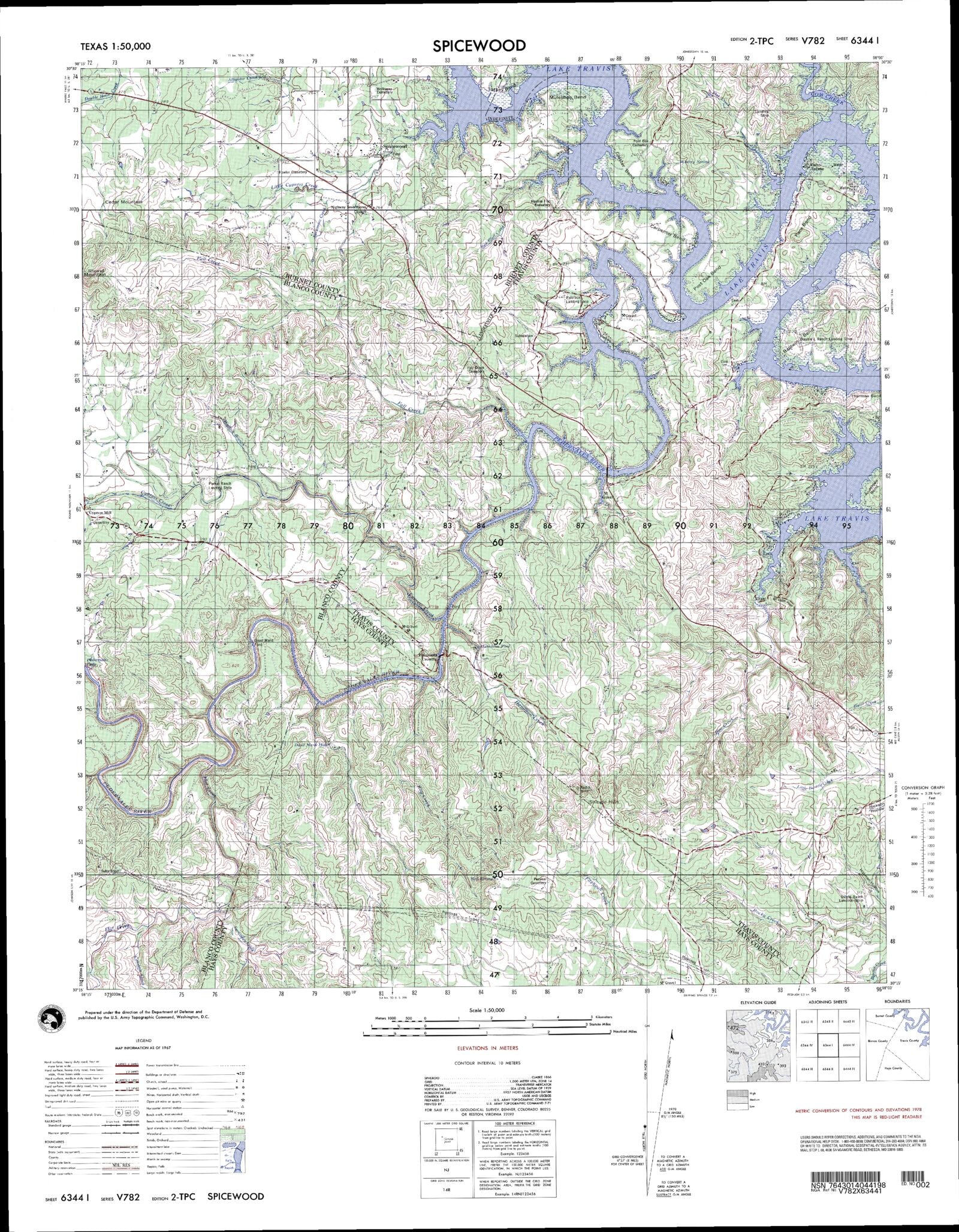 Spicewood Texas Military 1:50,000 Map – MyTopo Map Store