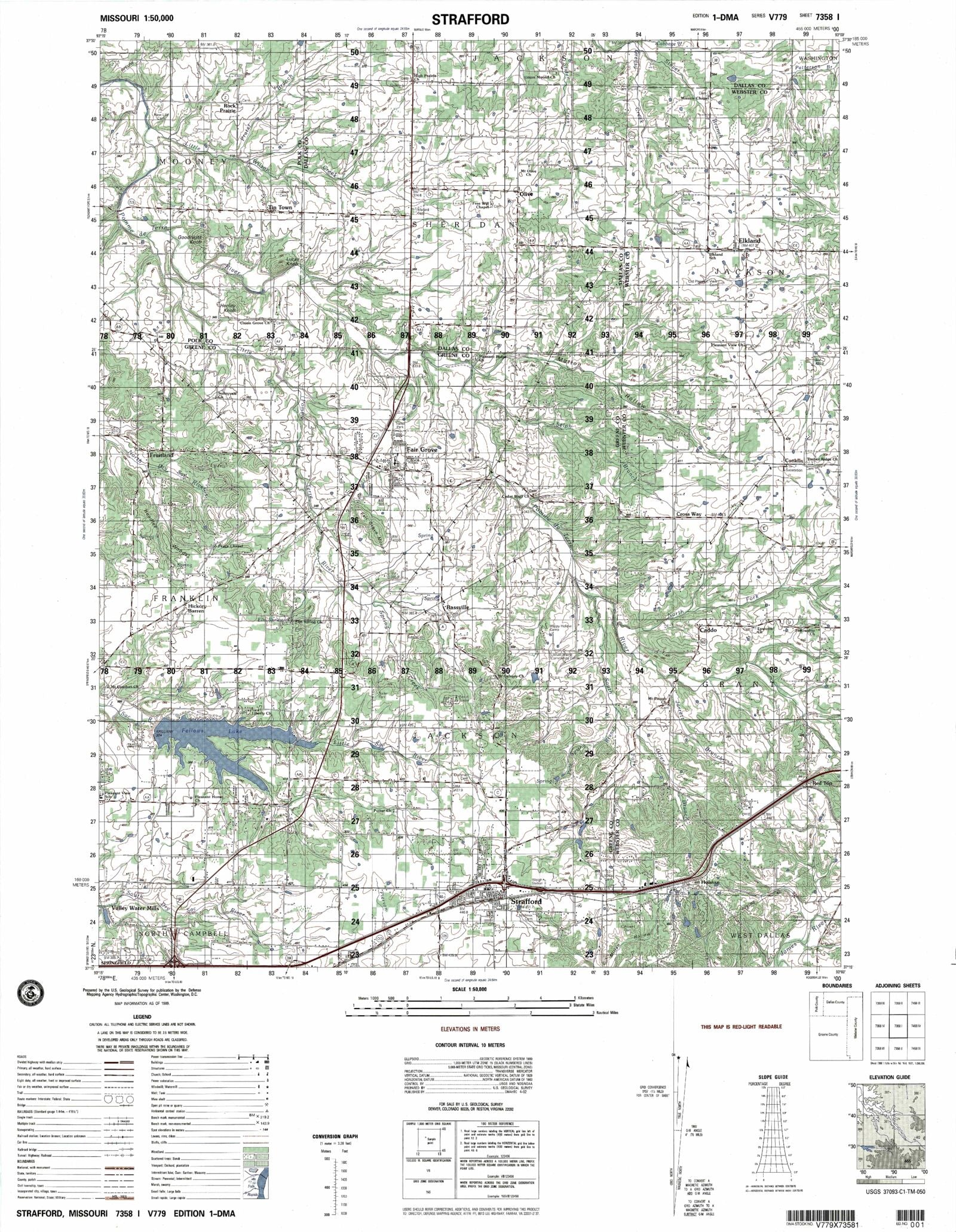 Strafford Missouri Military 1:50,000 Map – MyTopo Map Store