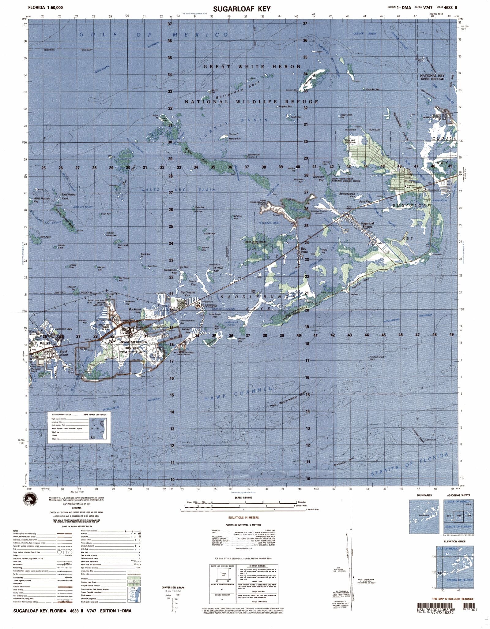 Sugarloaf Key Florida Military 1:50,000 Map – MyTopo Map Store