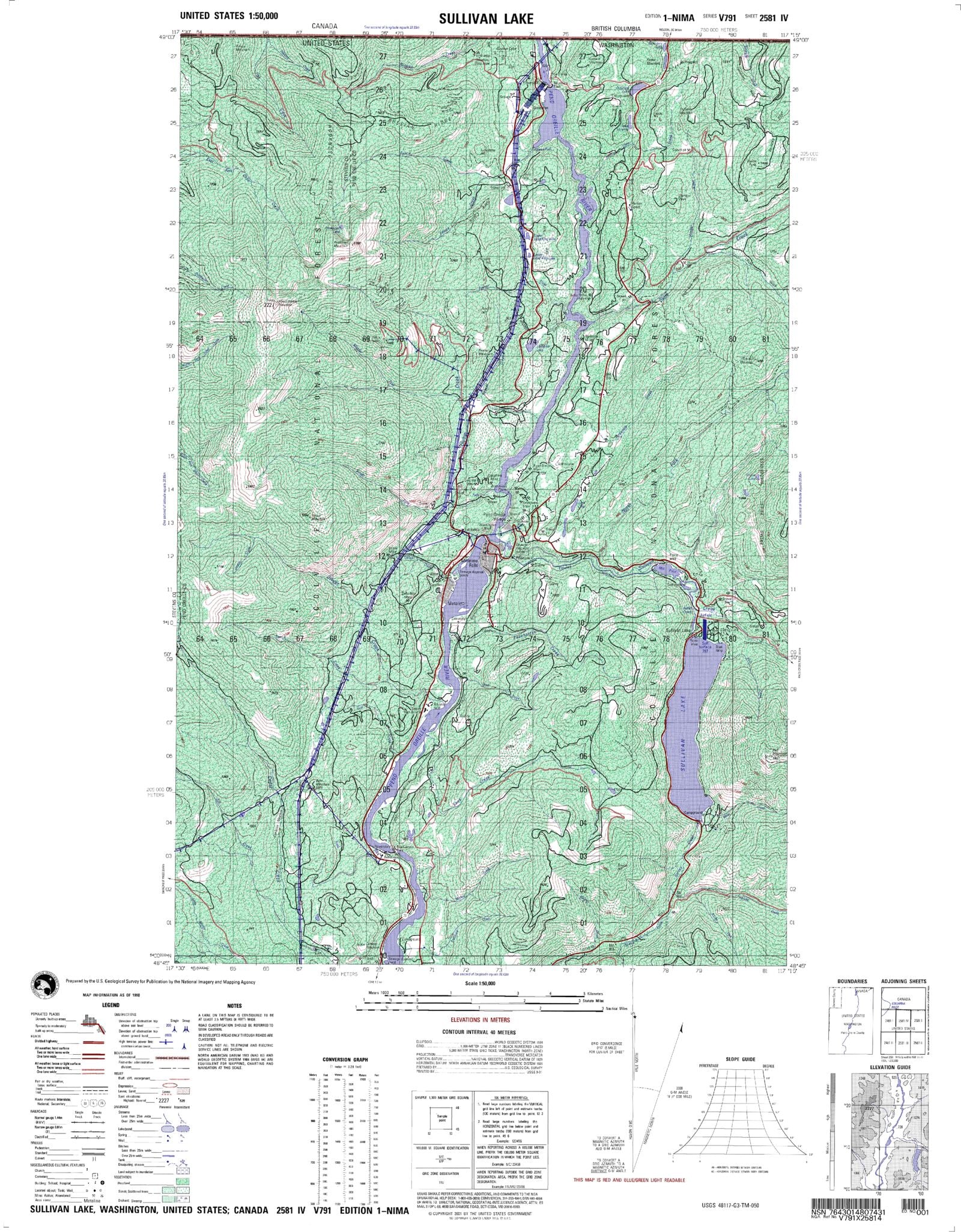 Sullivan Lake Washington Military 1:50,000 Map – MyTopo Map Store