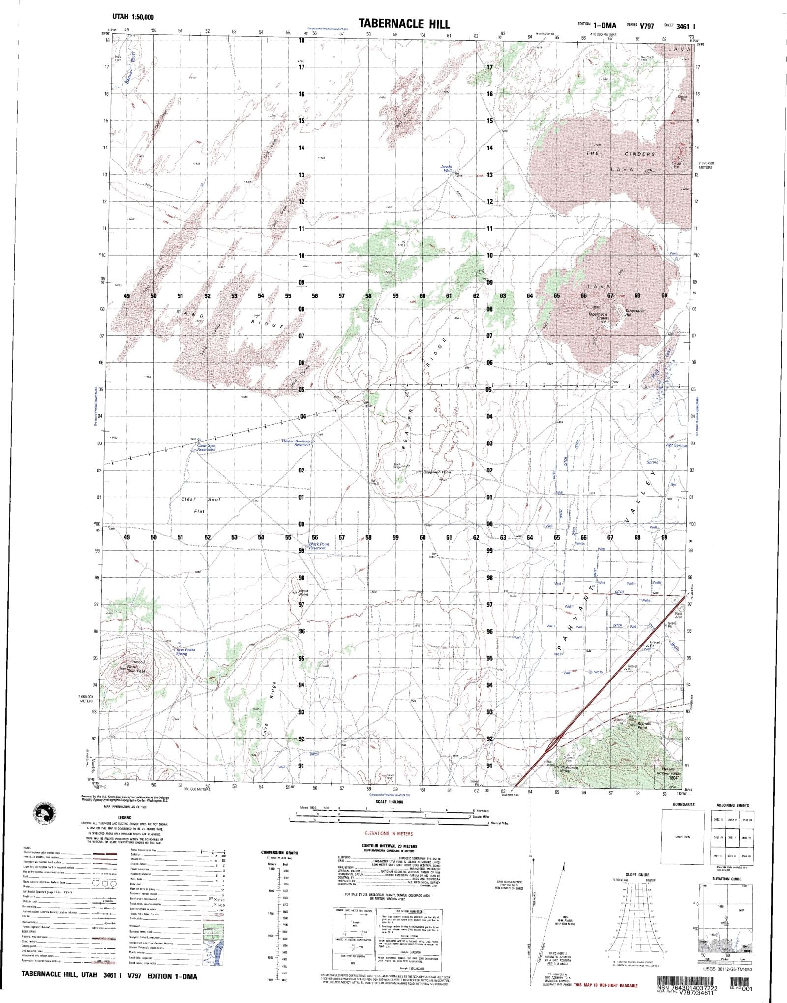 Tabernacle Hill Utah Military 1:50,000 Map – MyTopo Map Store