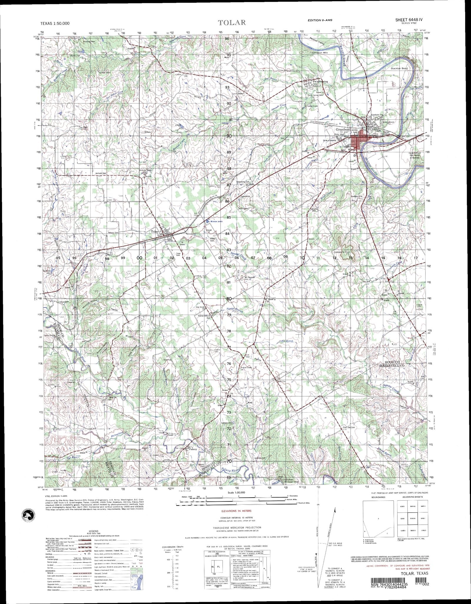 Tolar Texas Military 1:50,000 Map – MyTopo Map Store