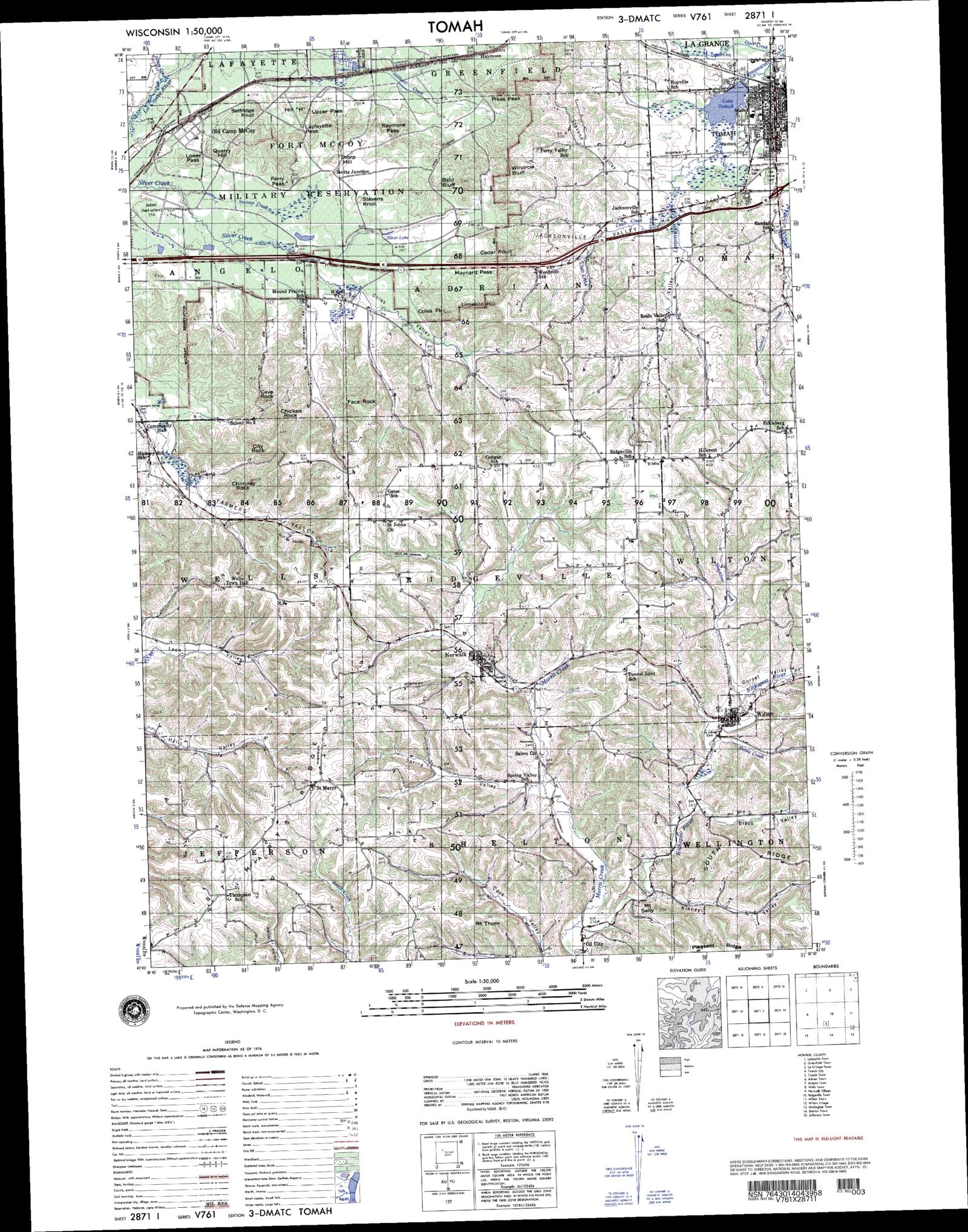Tomah Wisconsin Military 1:50,000 Map – MyTopo Map Store