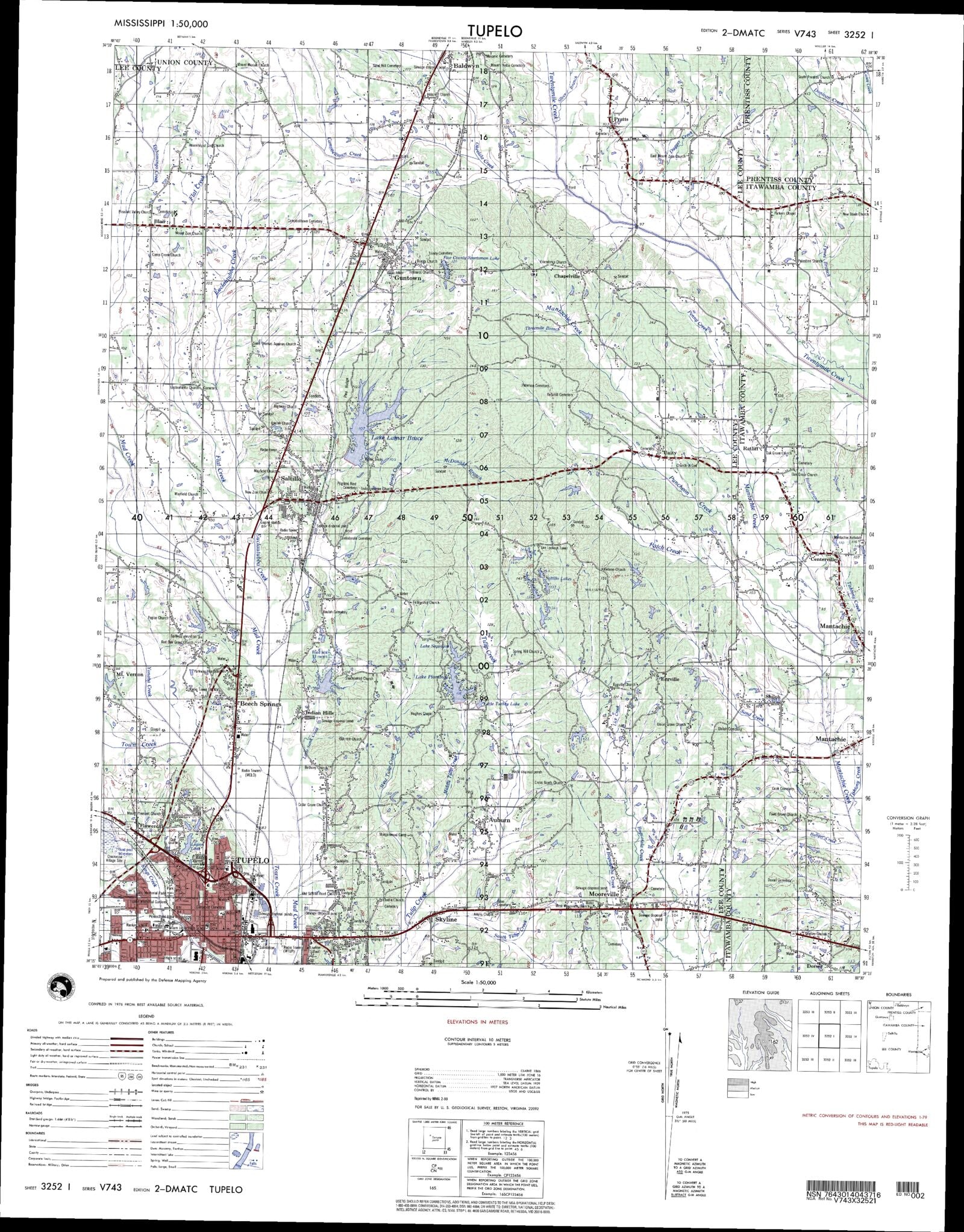 Tupelo Mississippi Military 1:50,000 Map – MyTopo Map Store