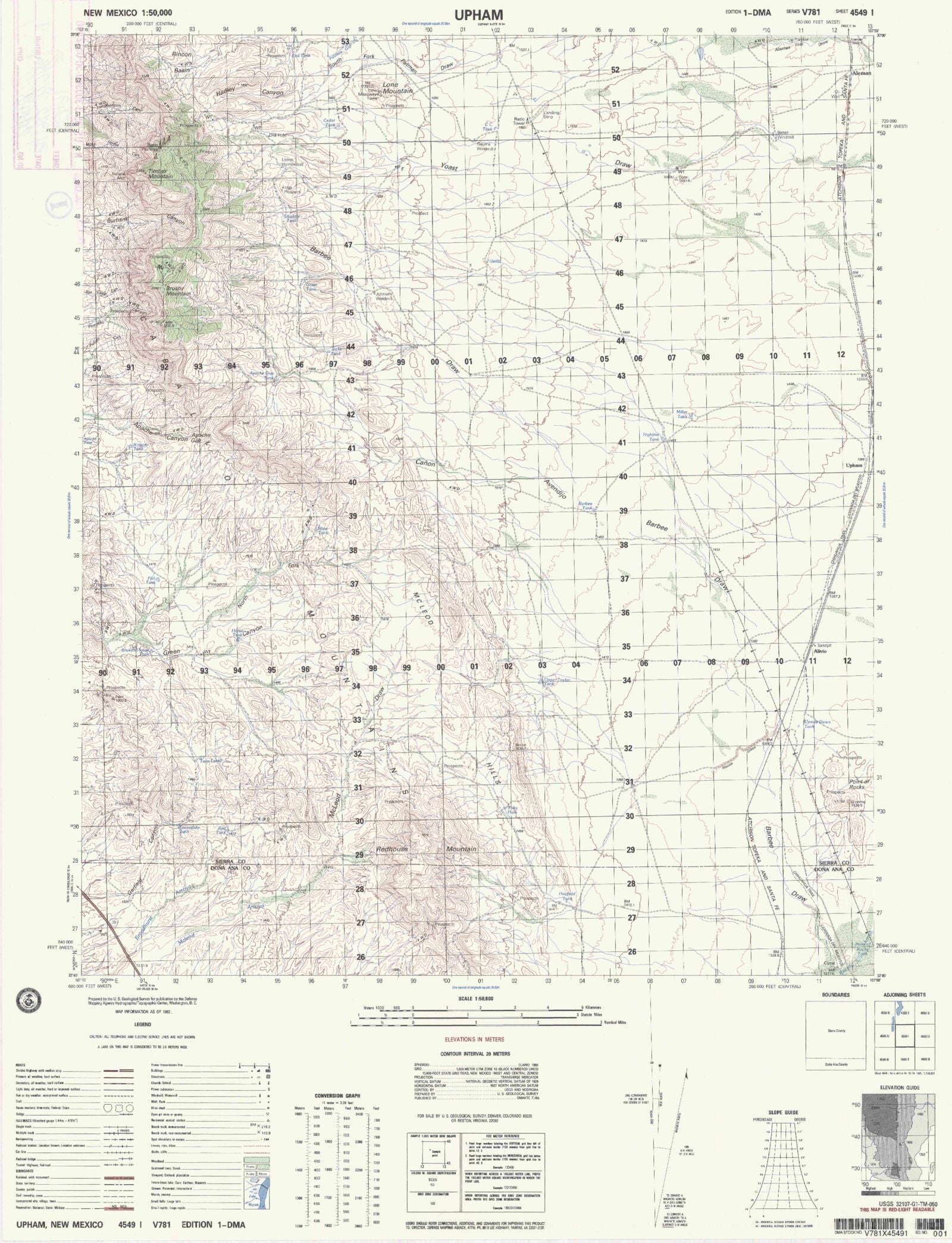 Upham New Mexico Military 1:50,000 Map – MyTopo Map Store