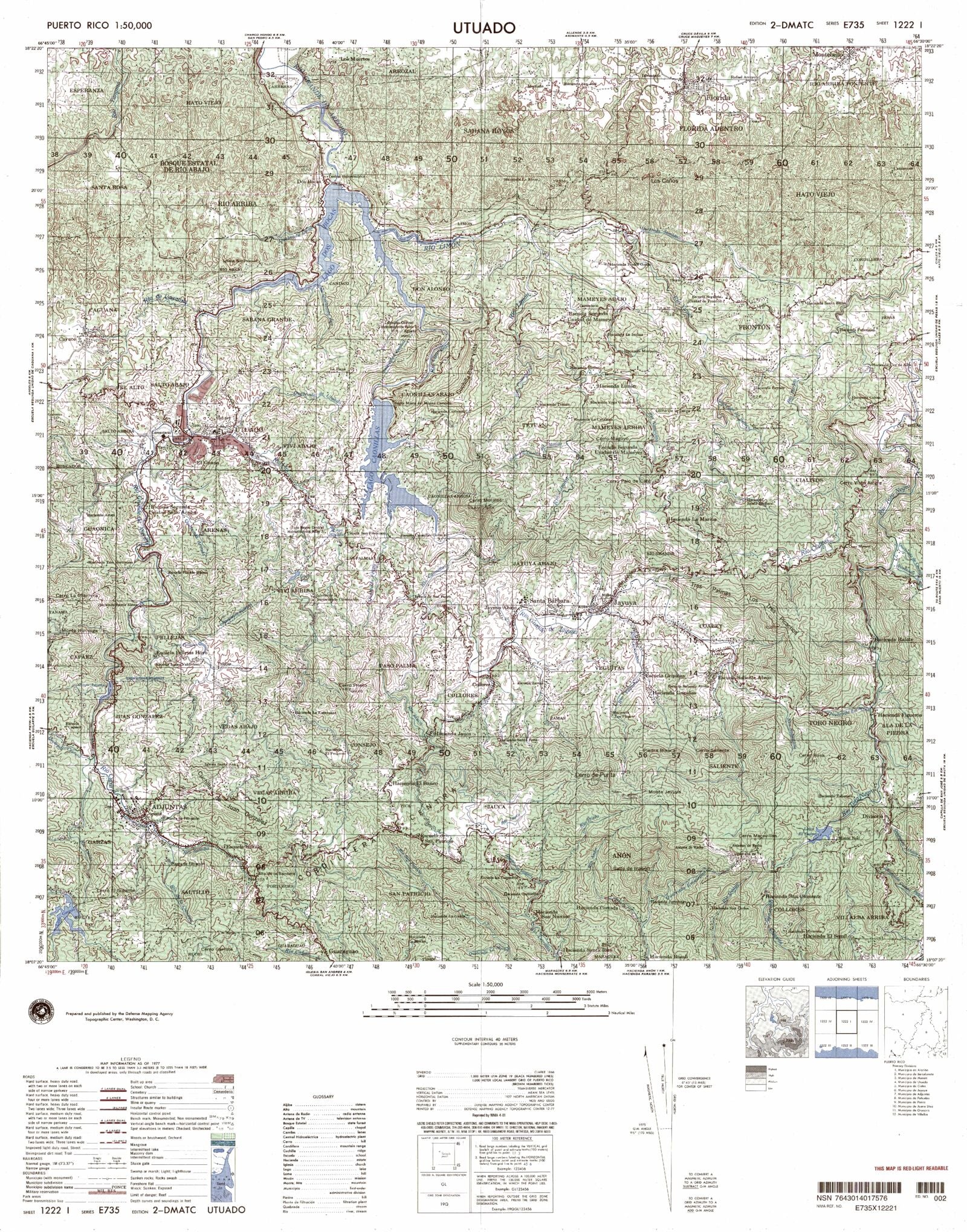 Utuado Puerto Rico Military 1:50,000 Map – MyTopo Map Store