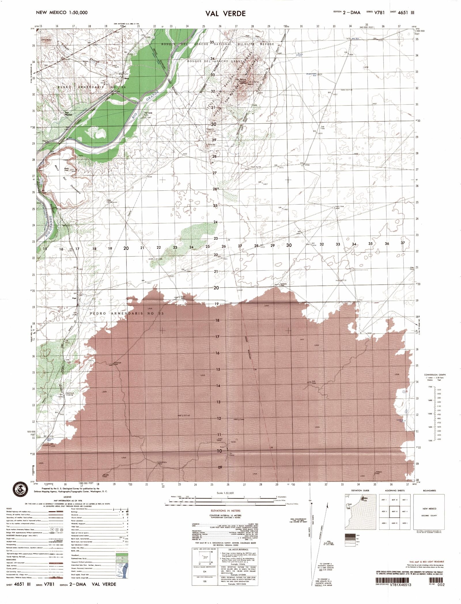 Val Verde New Mexico Military 1:50,000 Map – MyTopo Map Store