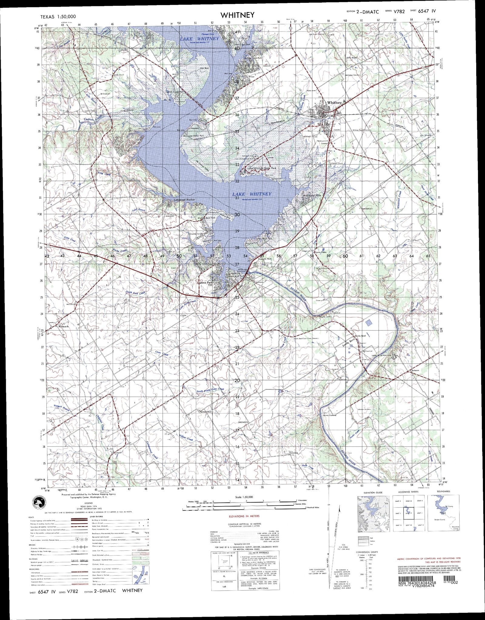Whitney Texas Military 1:50,000 Map – MyTopo Map Store