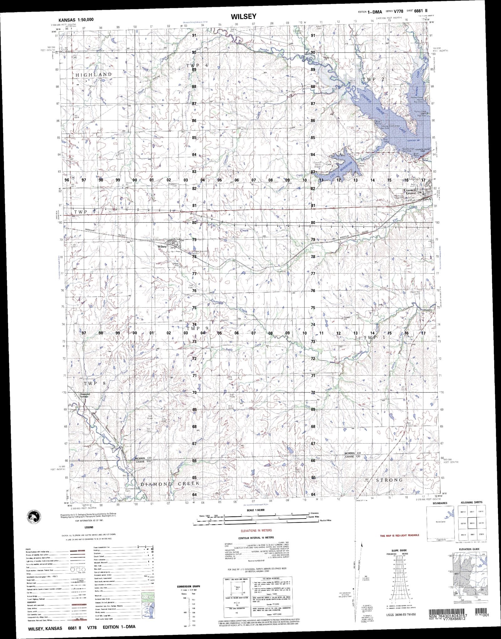 Wilsey Kansas Military 1:50,000 Map – MyTopo Map Store