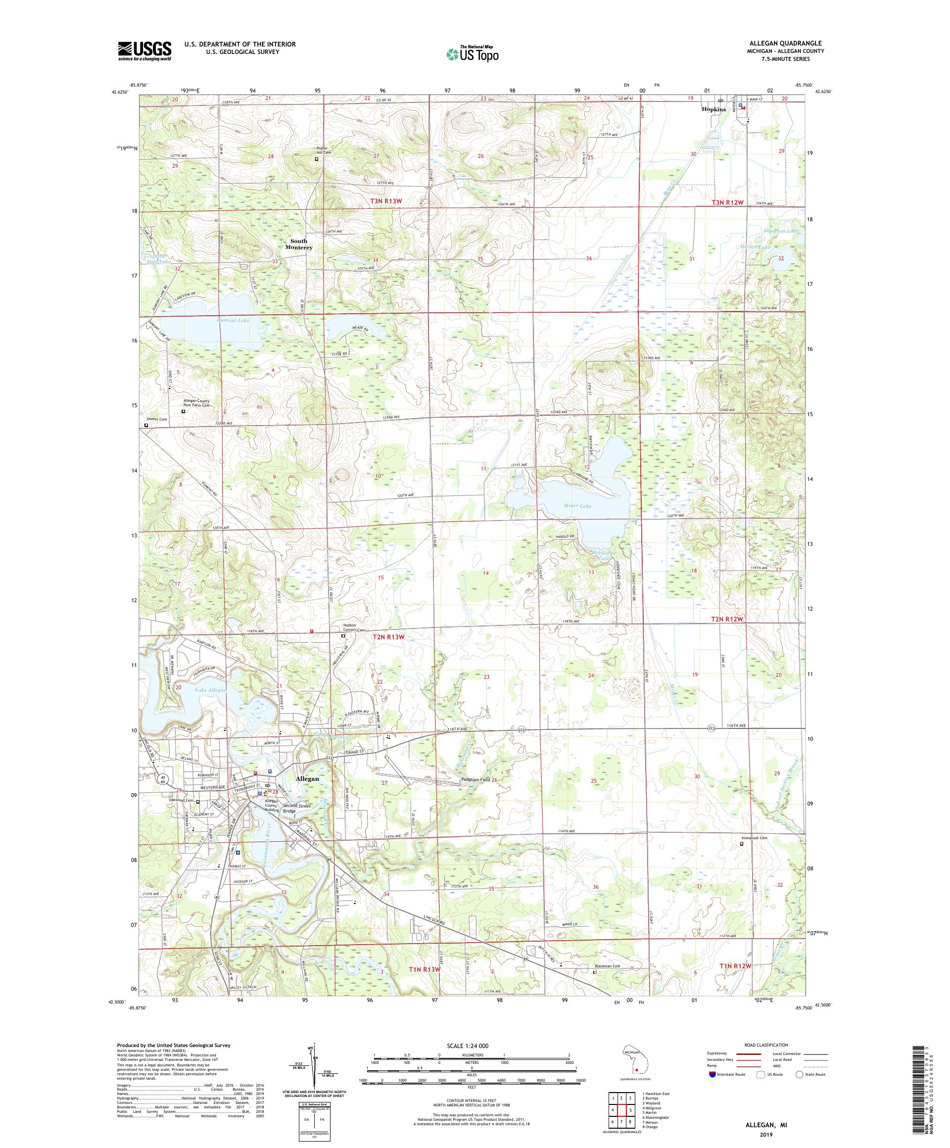 Allegan Michigan US Topo Map – MyTopo Map Store