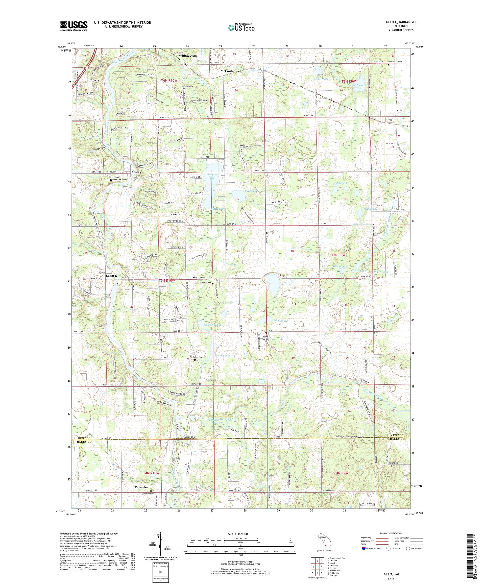 Alto Michigan US Topo Map – MyTopo Map Store