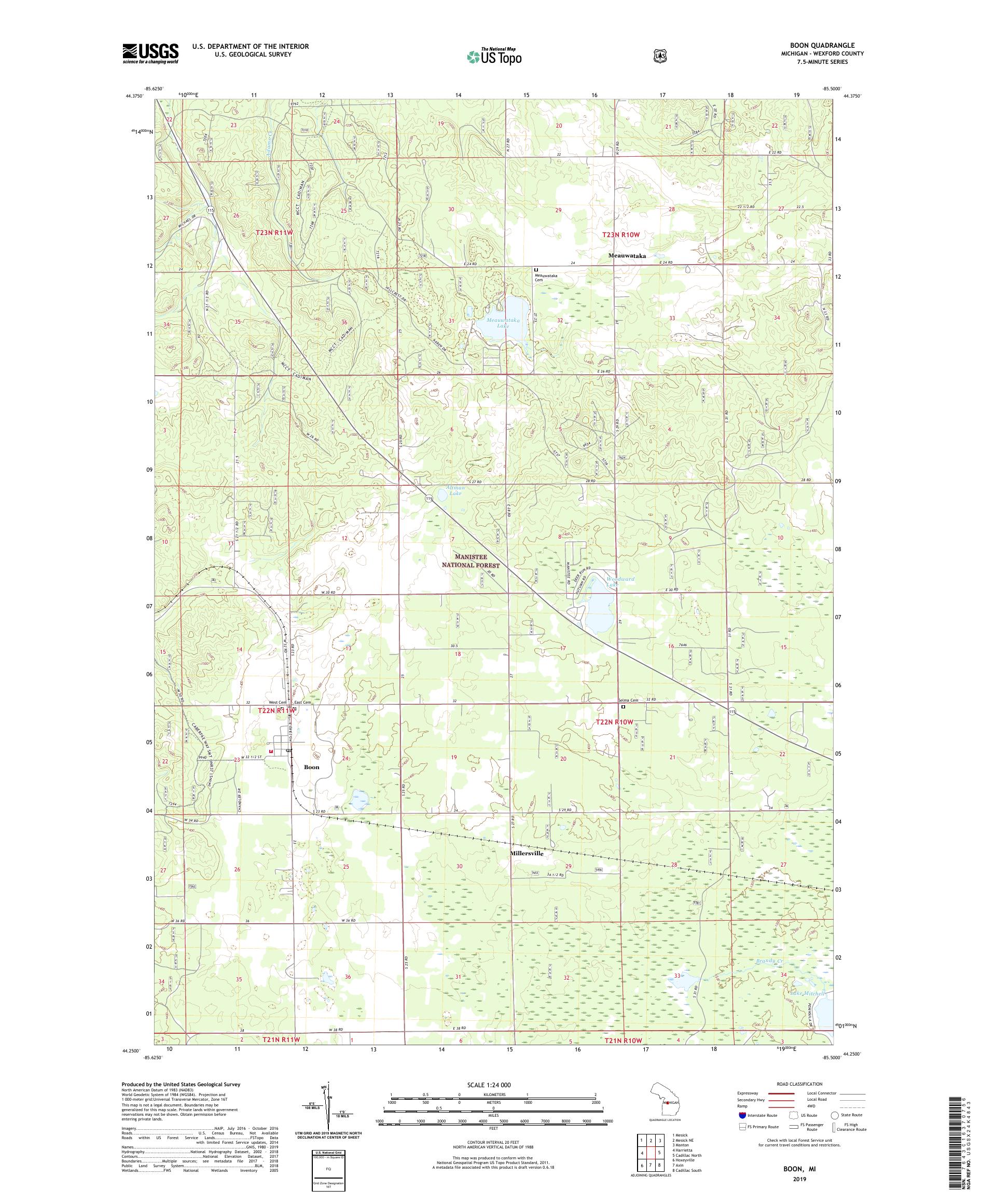Boon Michigan US Topo Map – MyTopo Map Store