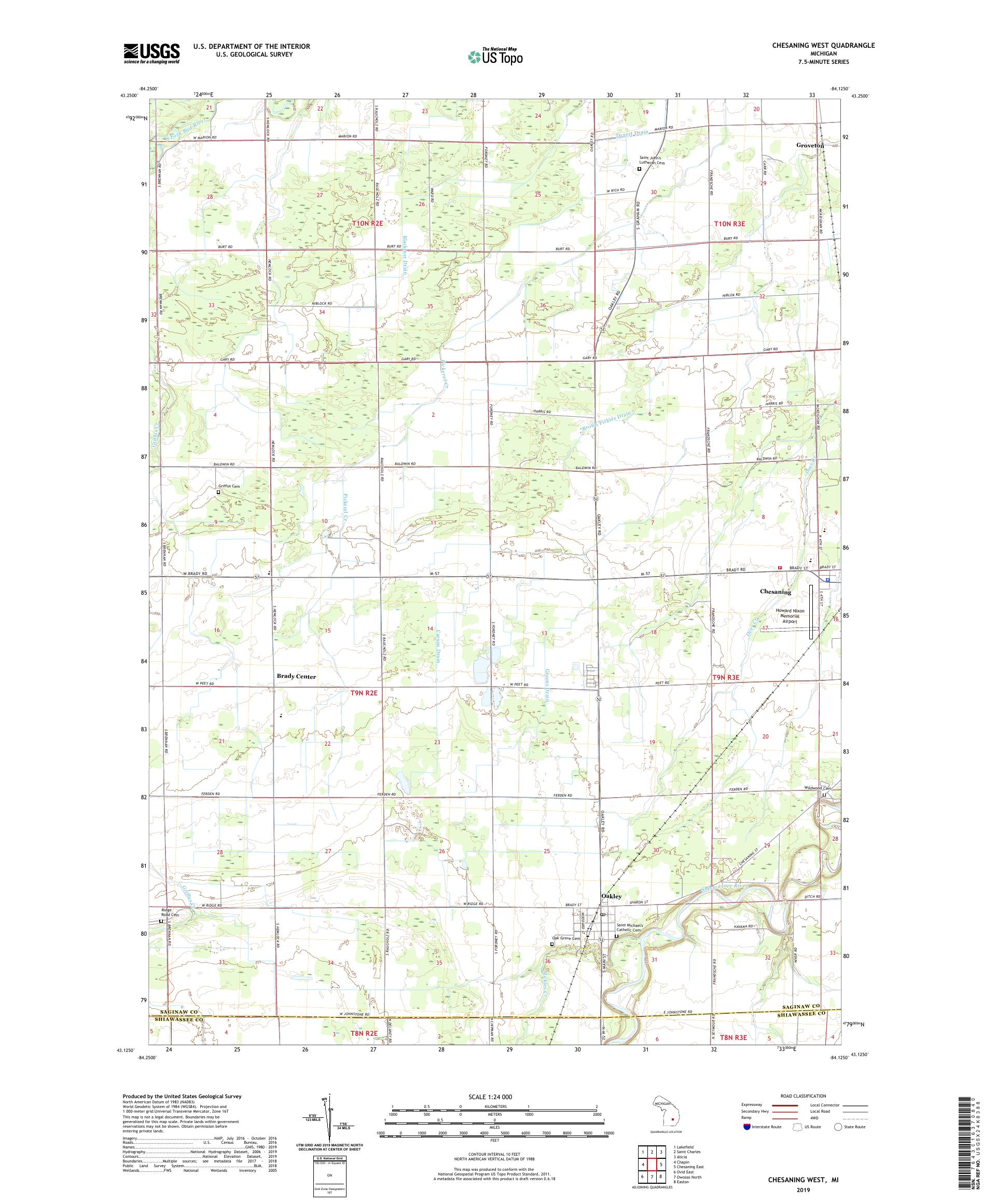 Chesaning West Michigan US Topo Map – MyTopo Map Store