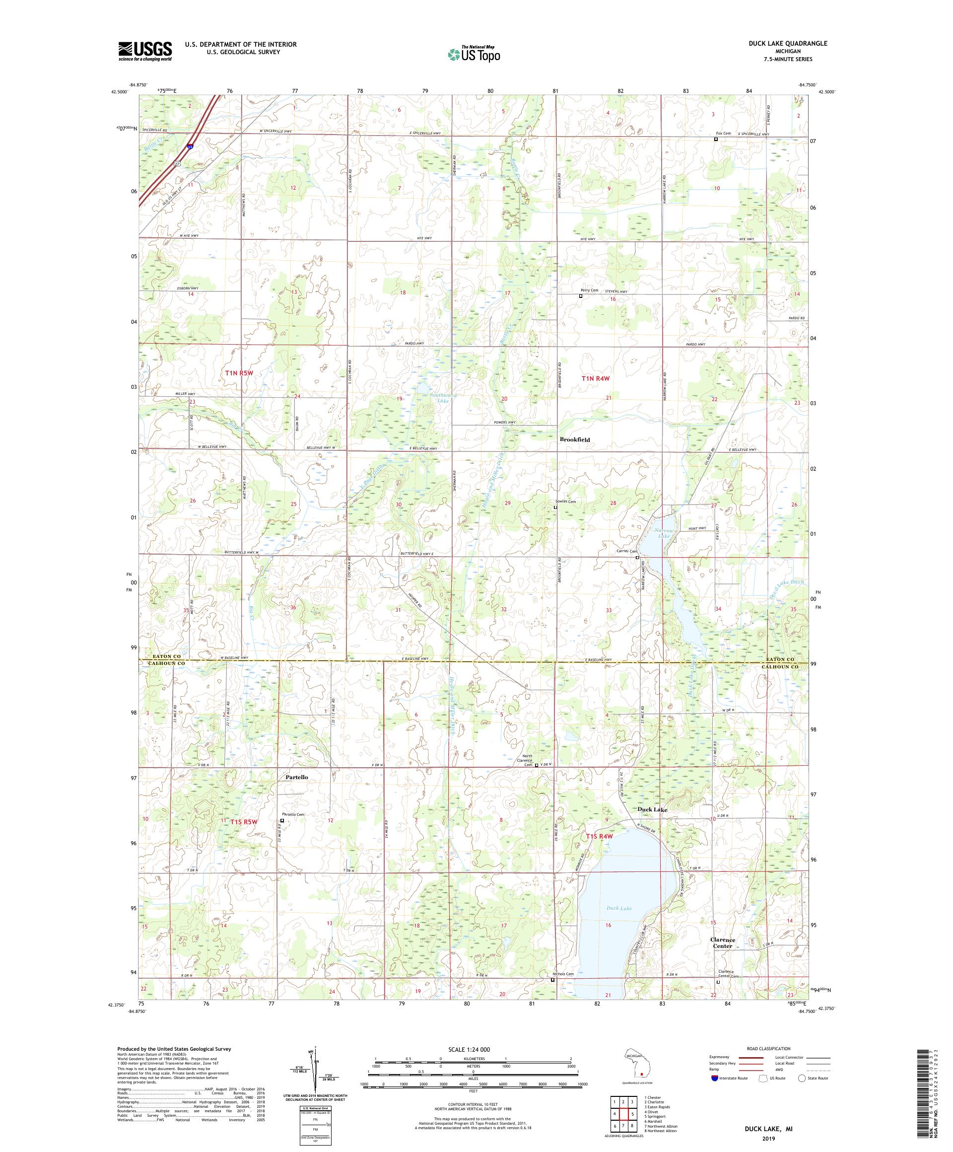 Duck Lake Michigan US Topo Map – MyTopo Map Store