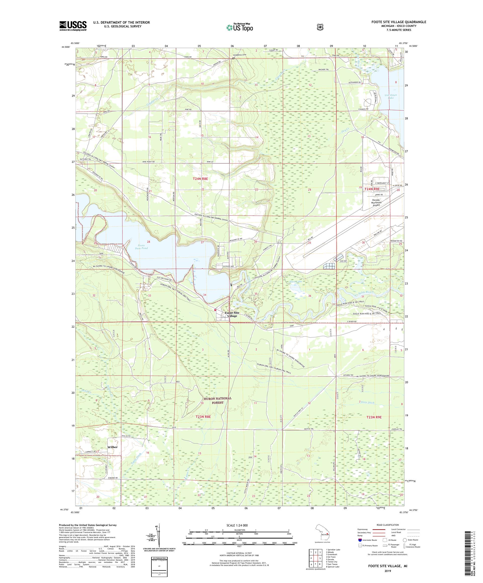 Foote Site Village Michigan US Topo Map – MyTopo Map Store