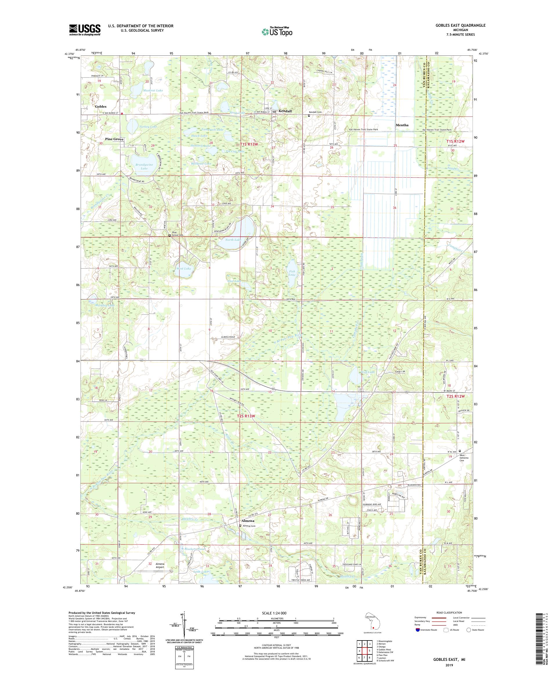 Gobles East Michigan US Topo Map – MyTopo Map Store