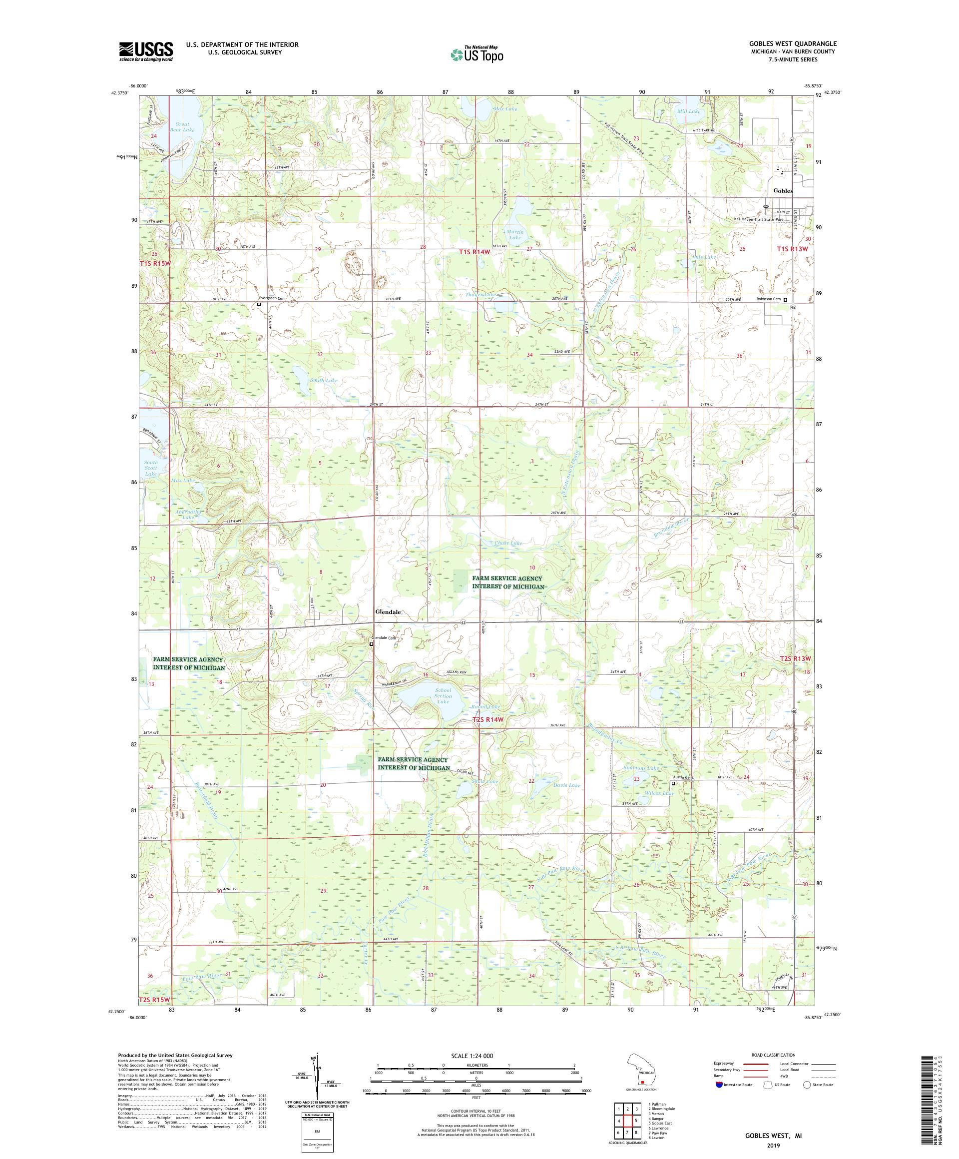 Gobles West Michigan US Topo Map – MyTopo Map Store