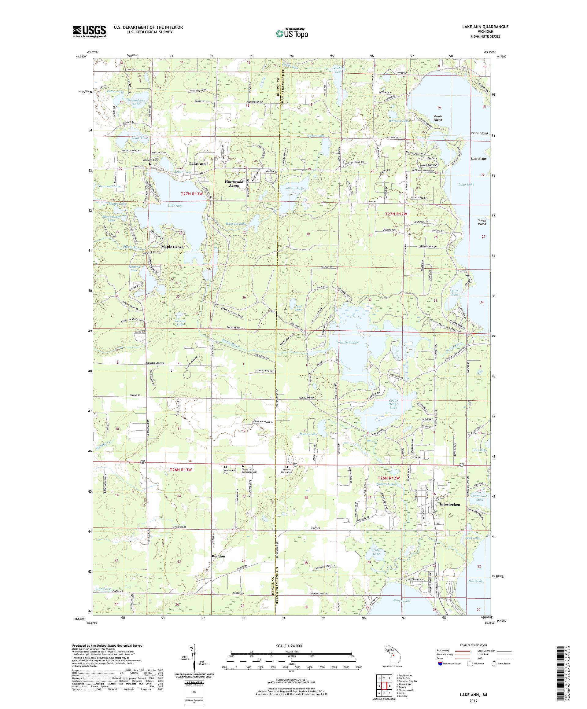 Lake Ann Michigan US Topo Map – MyTopo Map Store