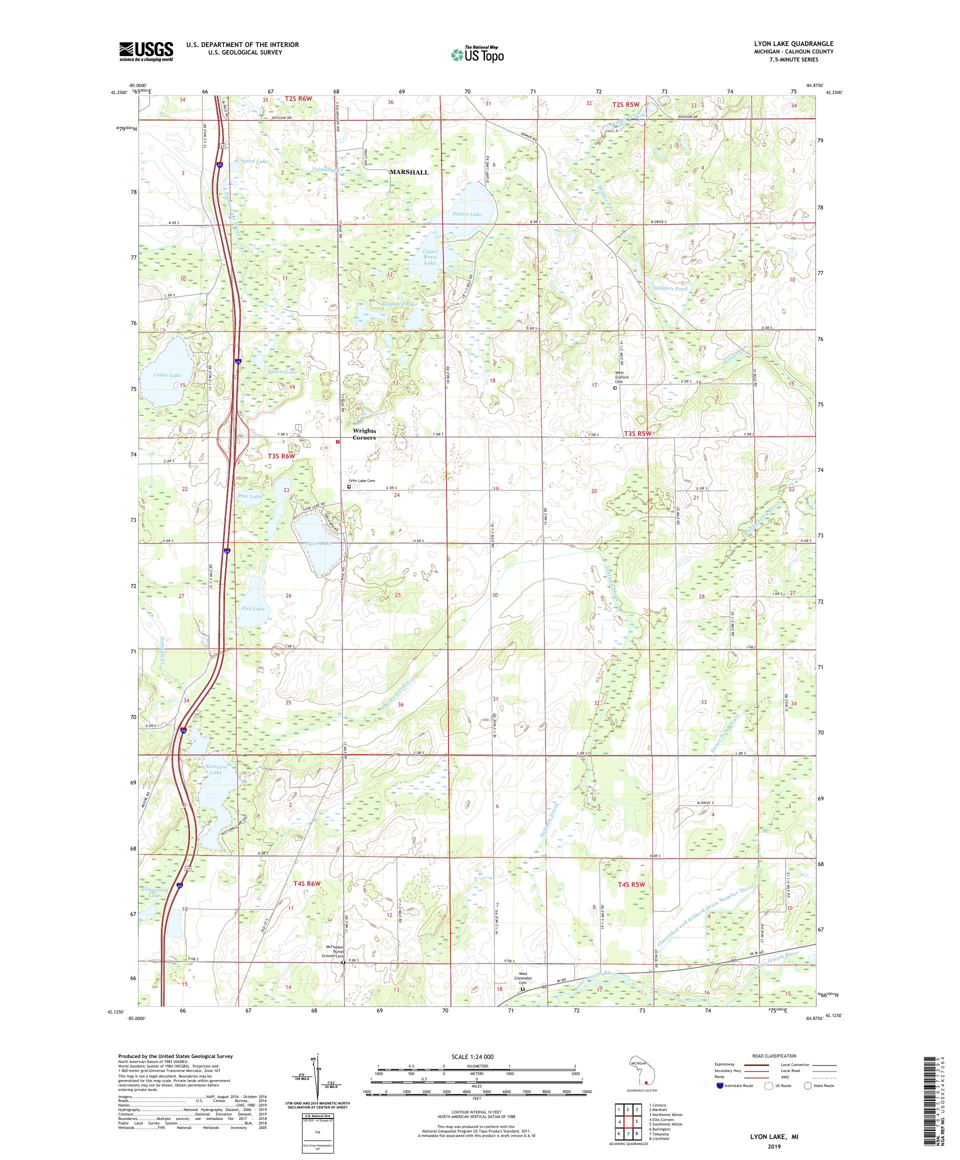 Lyon Lake Michigan US Topo Map – MyTopo Map Store