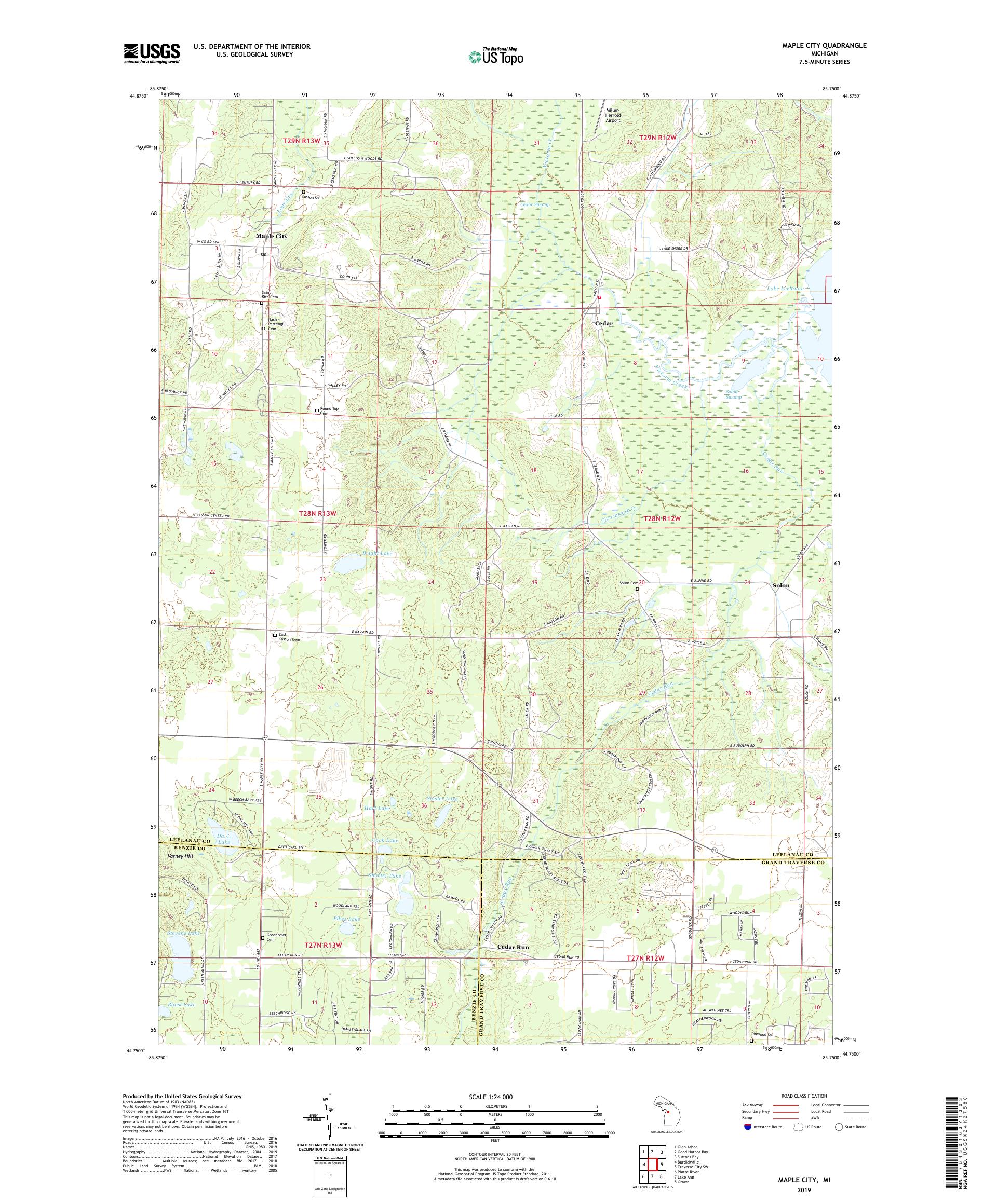 Maple City Michigan US Topo Map – MyTopo Map Store