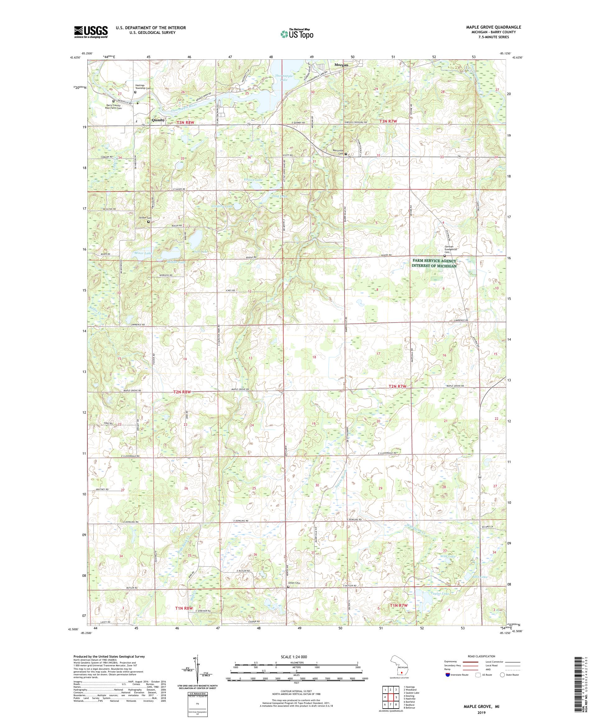Maple Grove Michigan US Topo Map – MyTopo Map Store