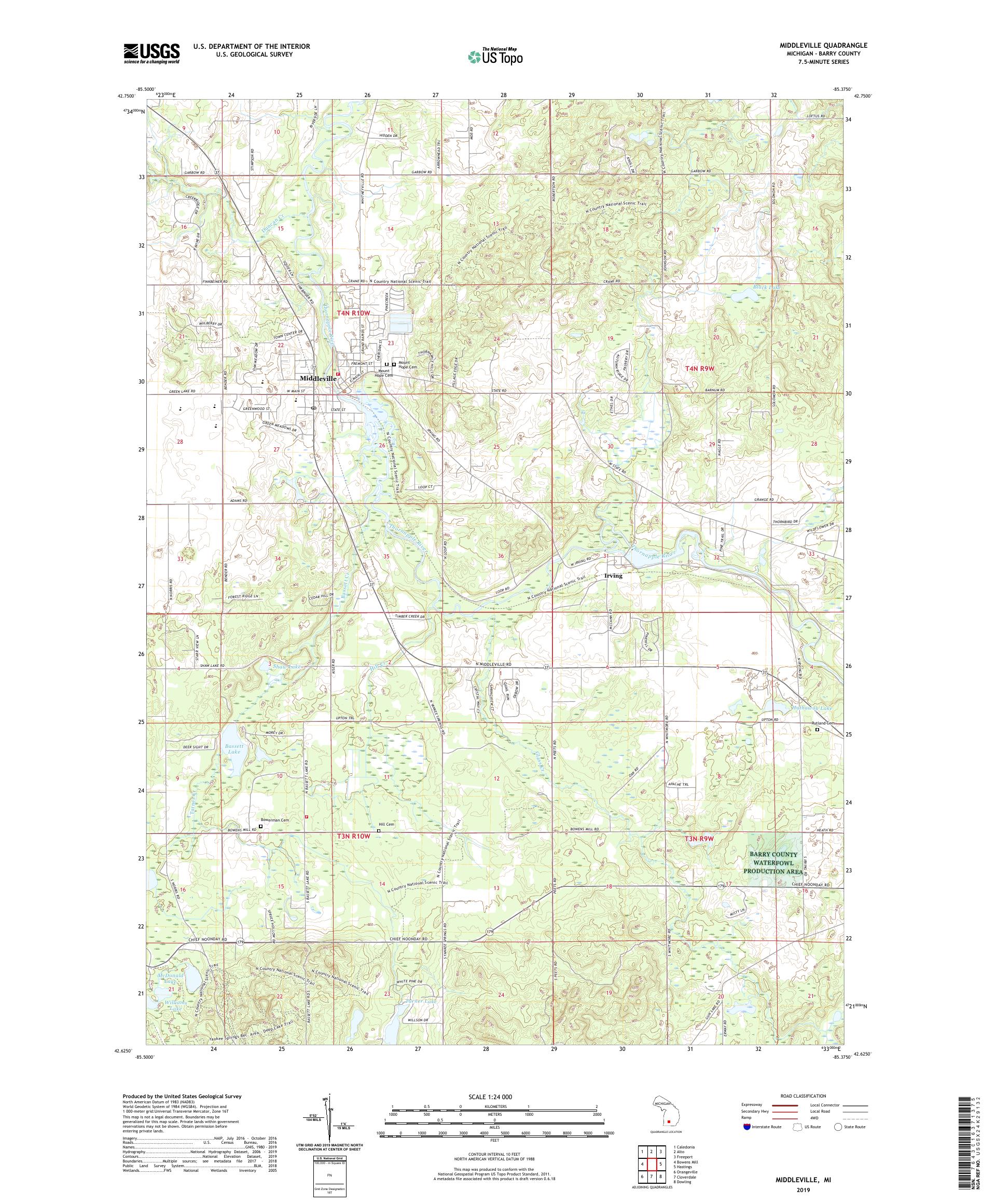 Middleville Michigan US Topo Map – MyTopo Map Store