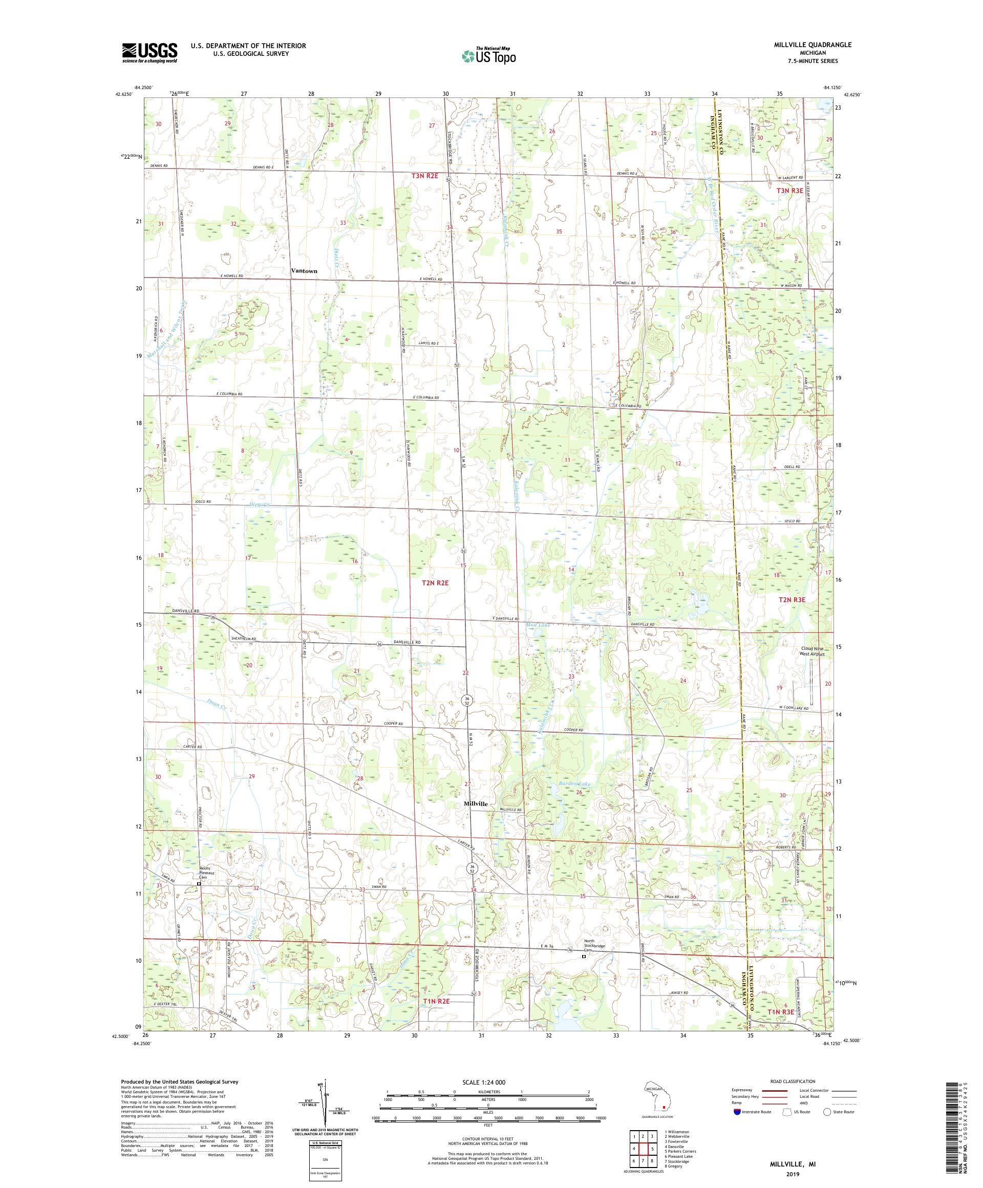 Millville Michigan US Topo Map – MyTopo Map Store