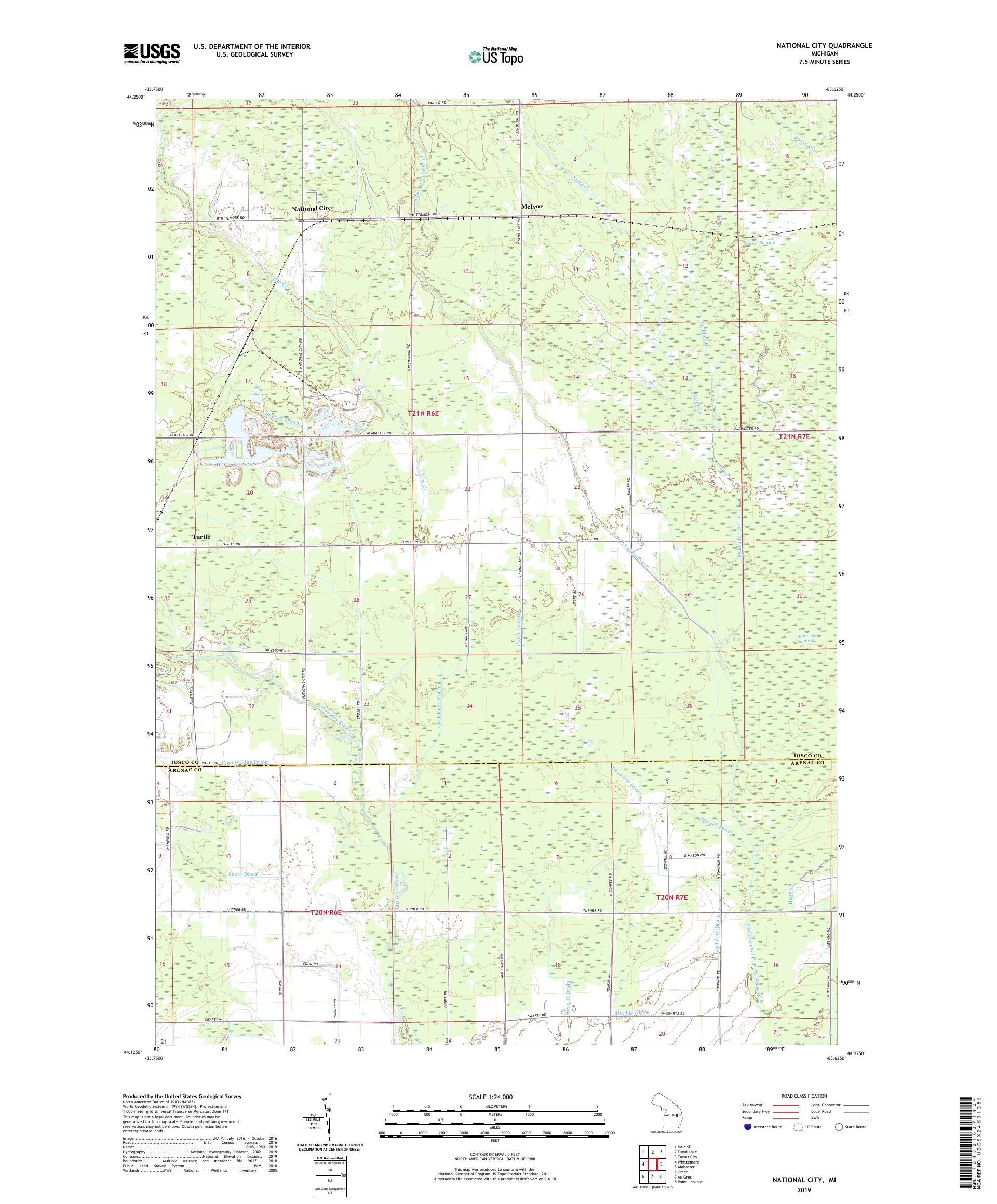 National City Michigan US Topo Map – MyTopo Map Store