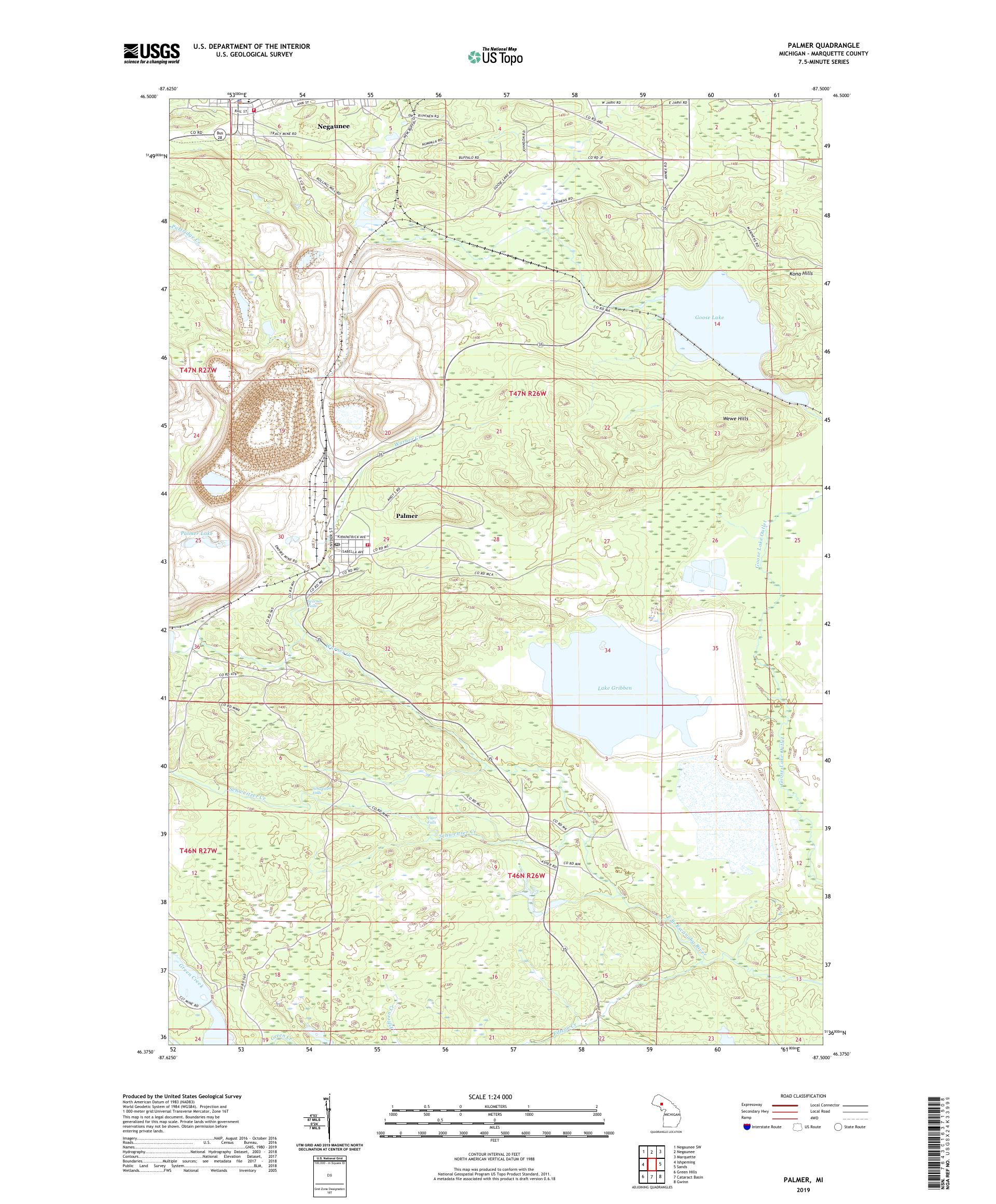 Palmer Michigan US Topo Map – MyTopo Map Store