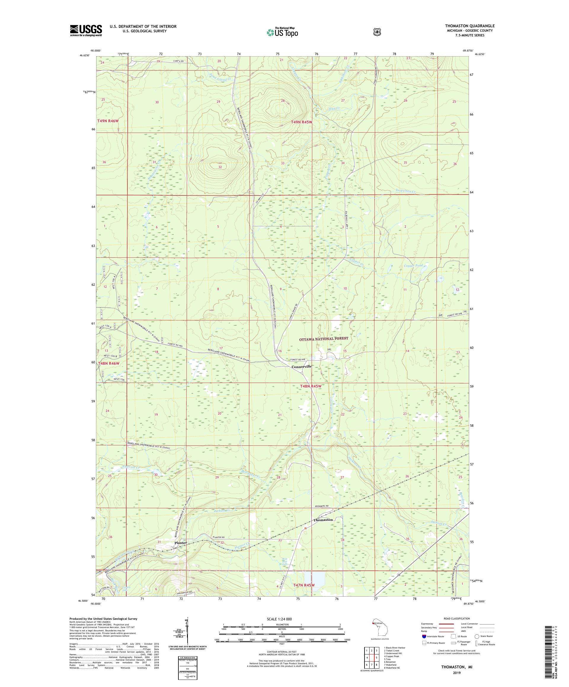 Thomaston Michigan US Topo Map – MyTopo Map Store