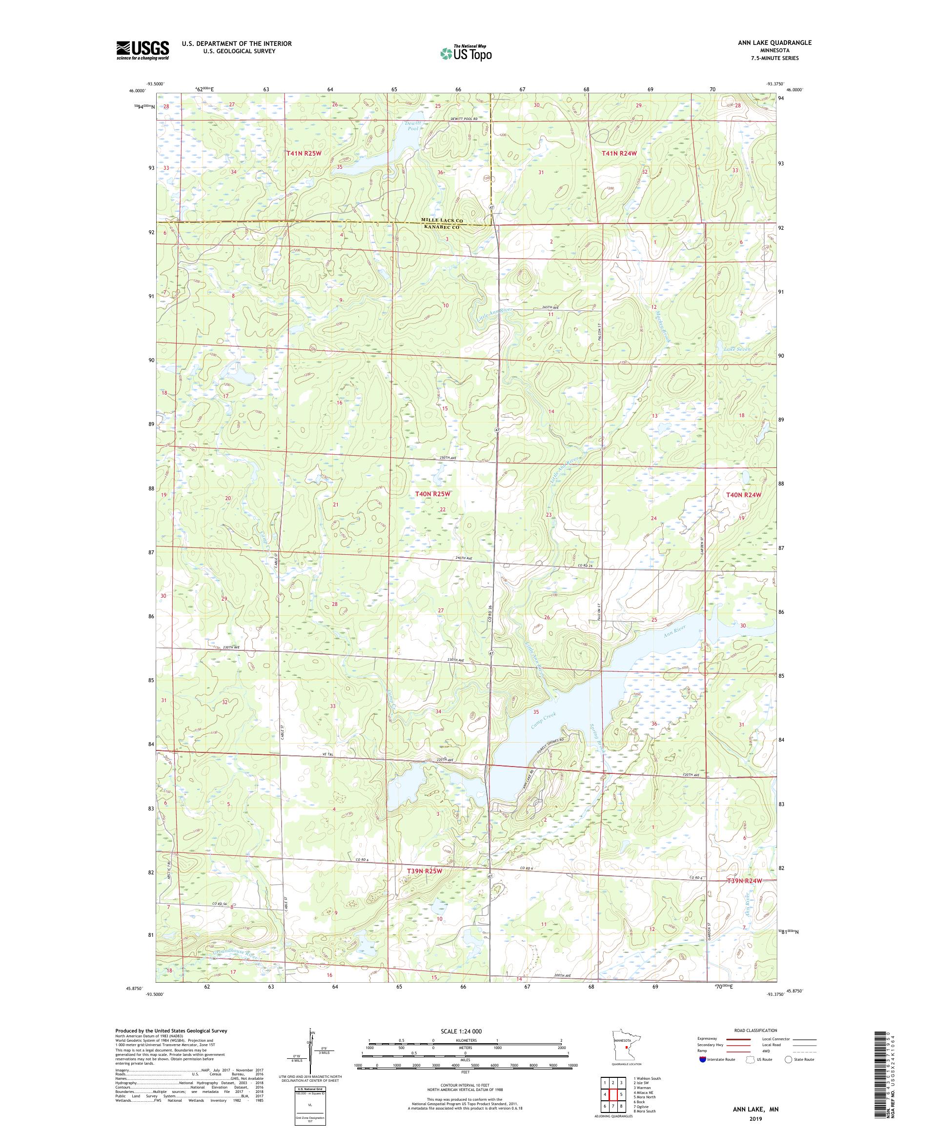 Ann Lake Minnesota US Topo Map – MyTopo Map Store
