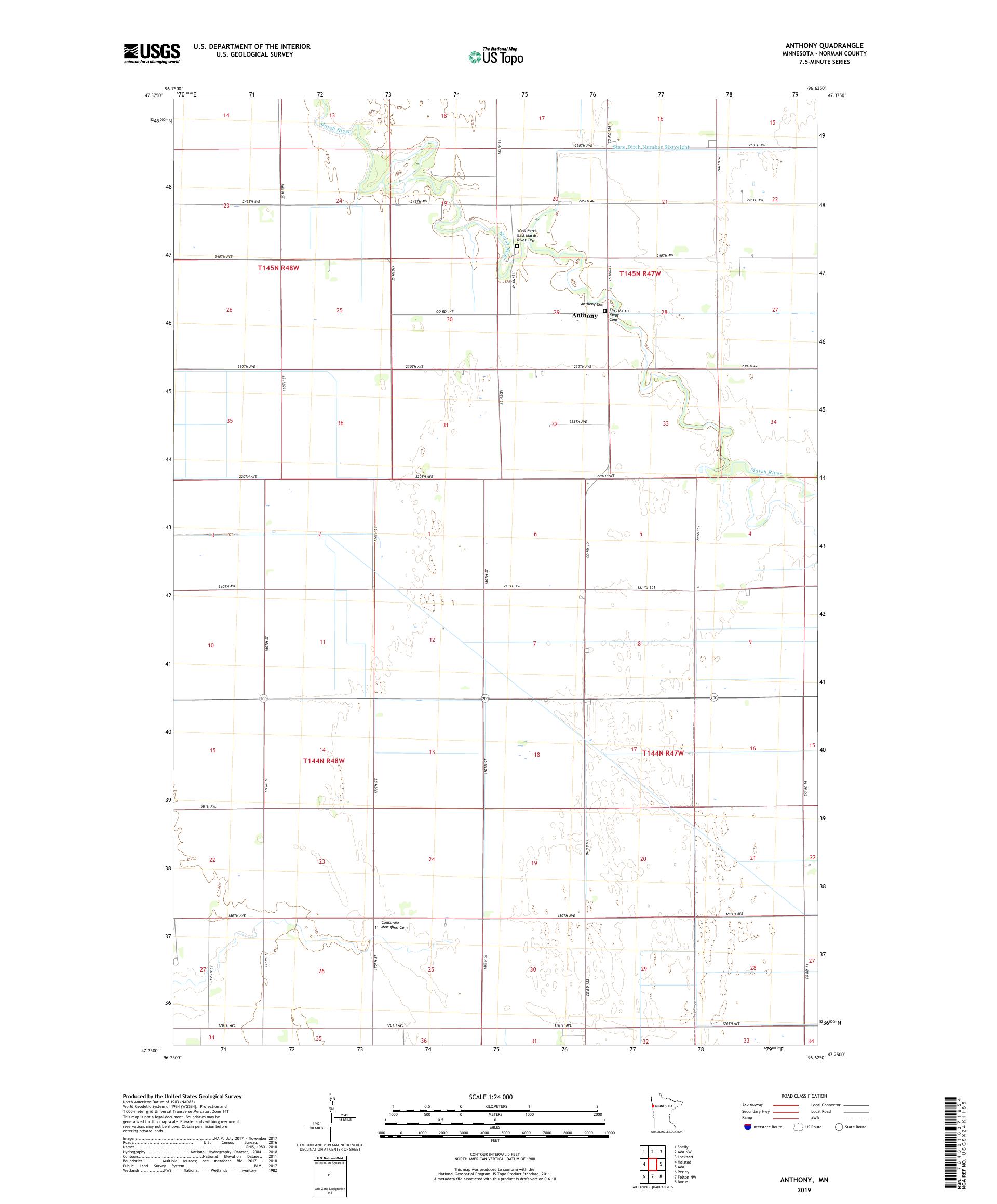 Anthony Minnesota US Topo Map – MyTopo Map Store