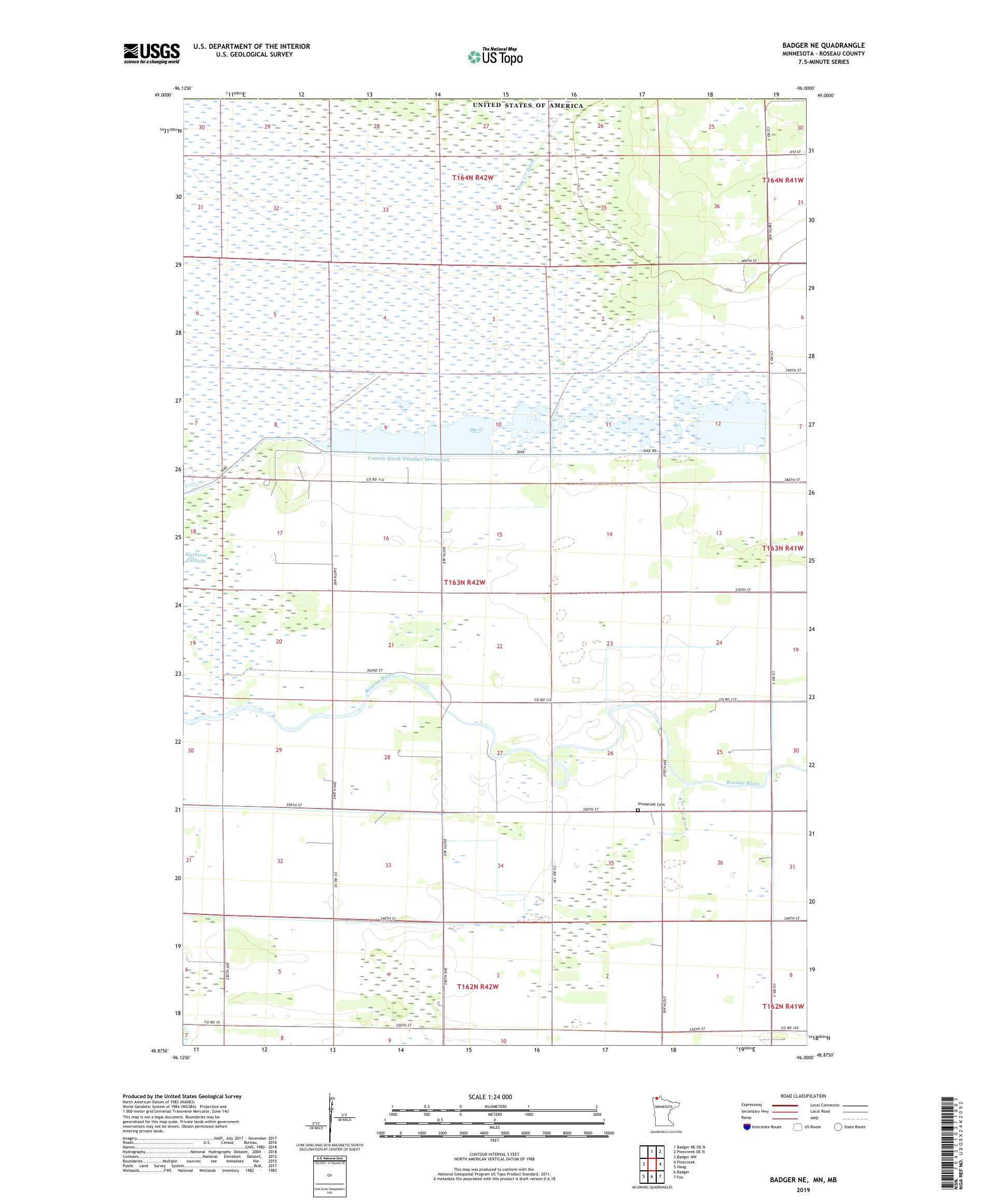 Badger NE Minnesota US Topo Map – MyTopo Map Store
