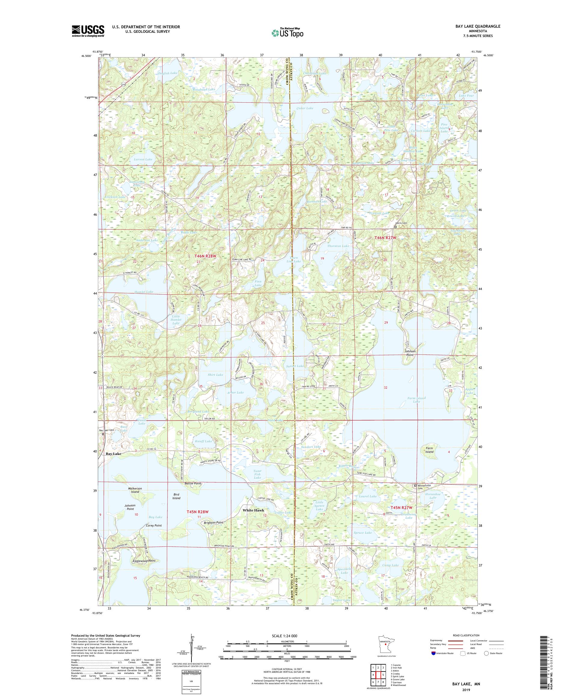 Bay Lake Minnesota US Topo Map – MyTopo Map Store