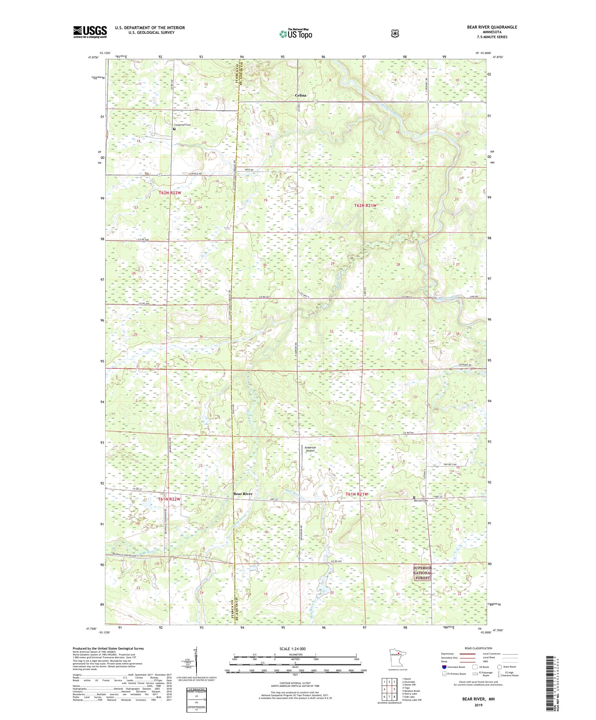 Bear River Minnesota US Topo Map – MyTopo Map Store