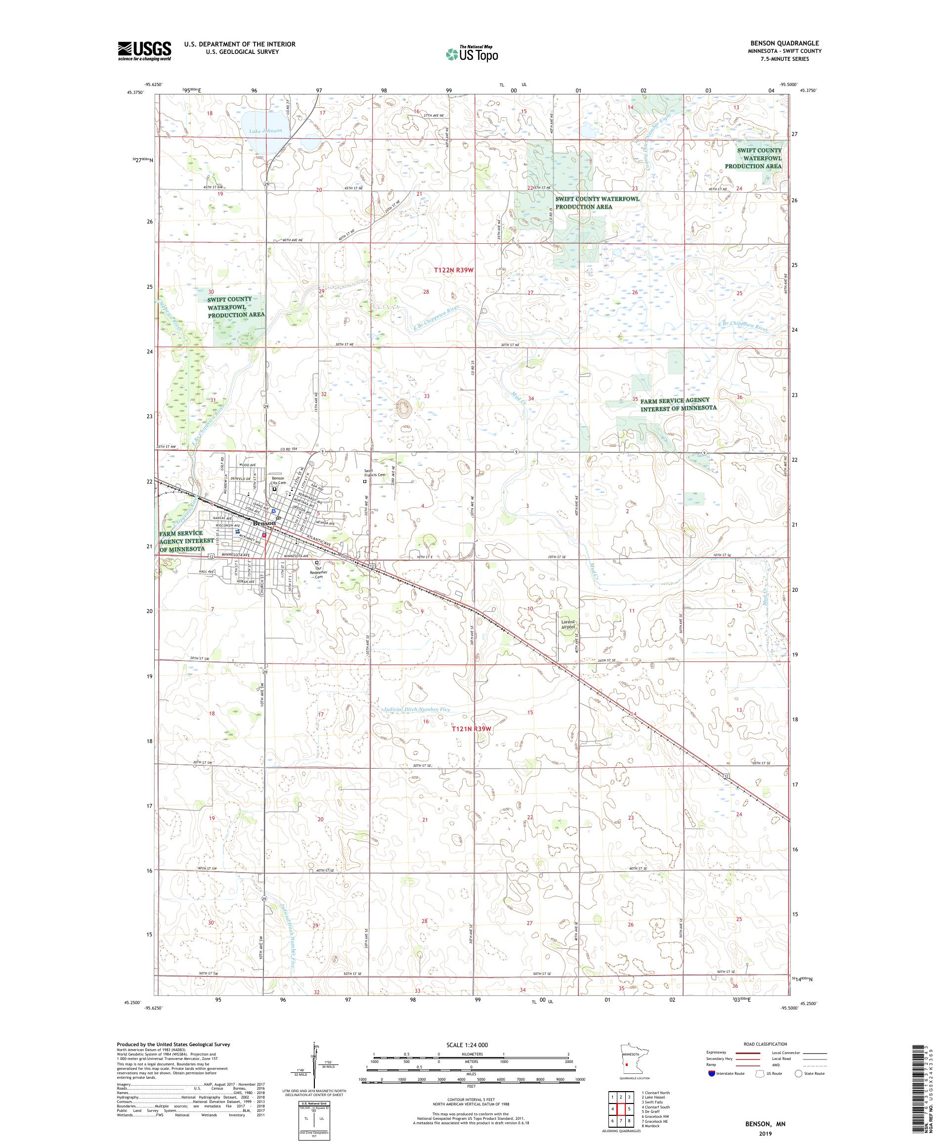 Benson Minnesota US Topo Map – MyTopo Map Store
