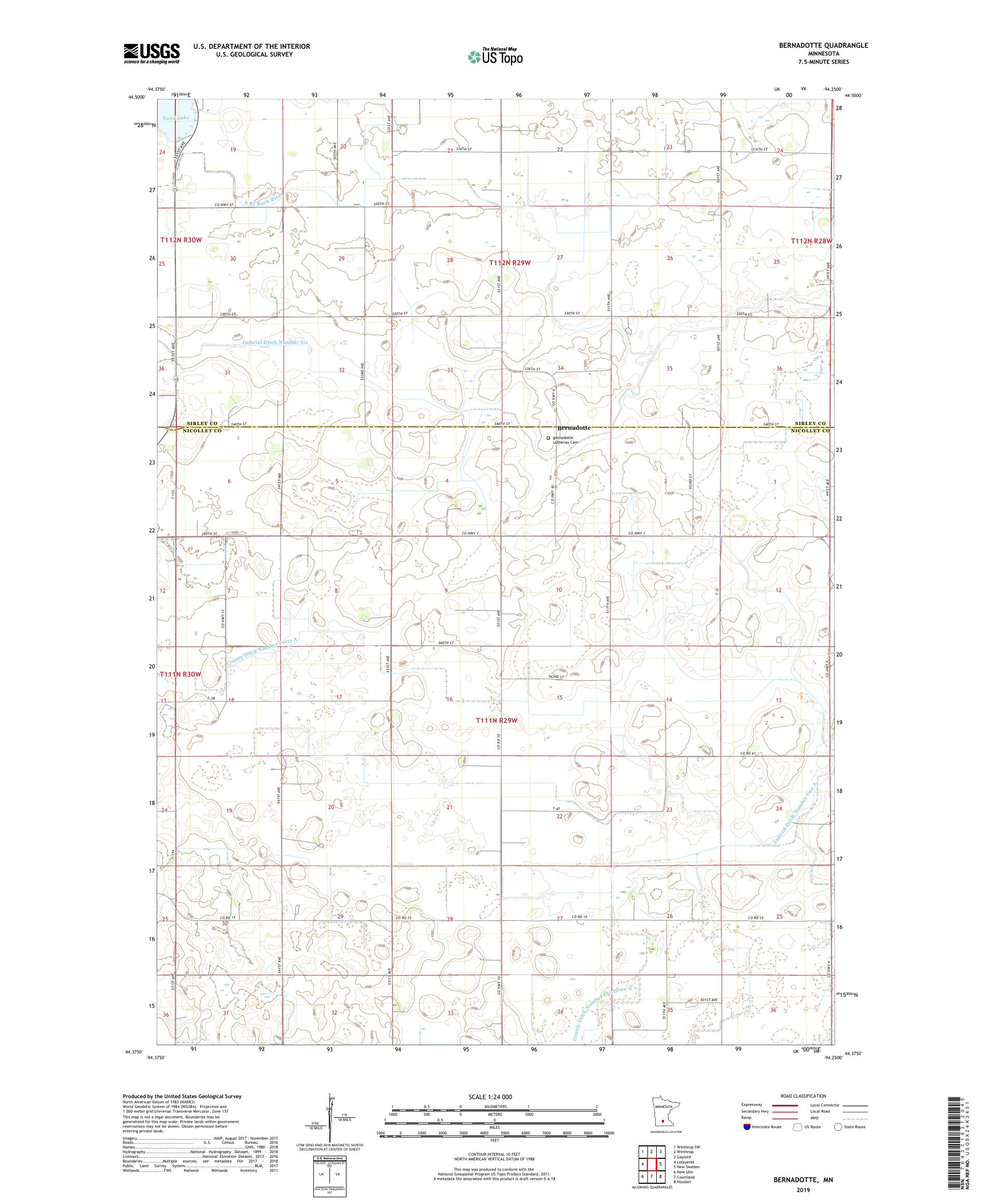 Bernadotte Minnesota US Topo Map – MyTopo Map Store