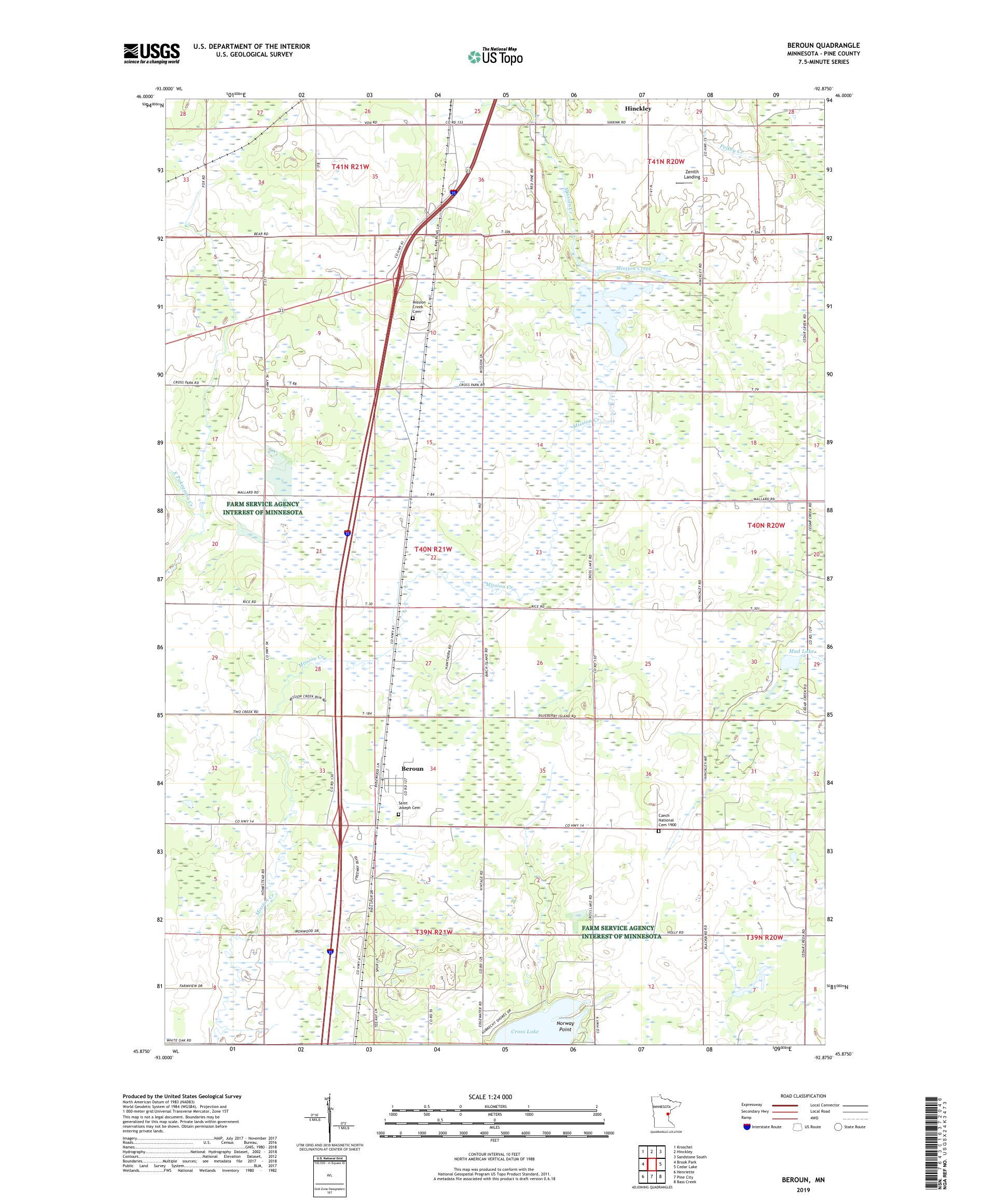 Beroun Minnesota US Topo Map – MyTopo Map Store