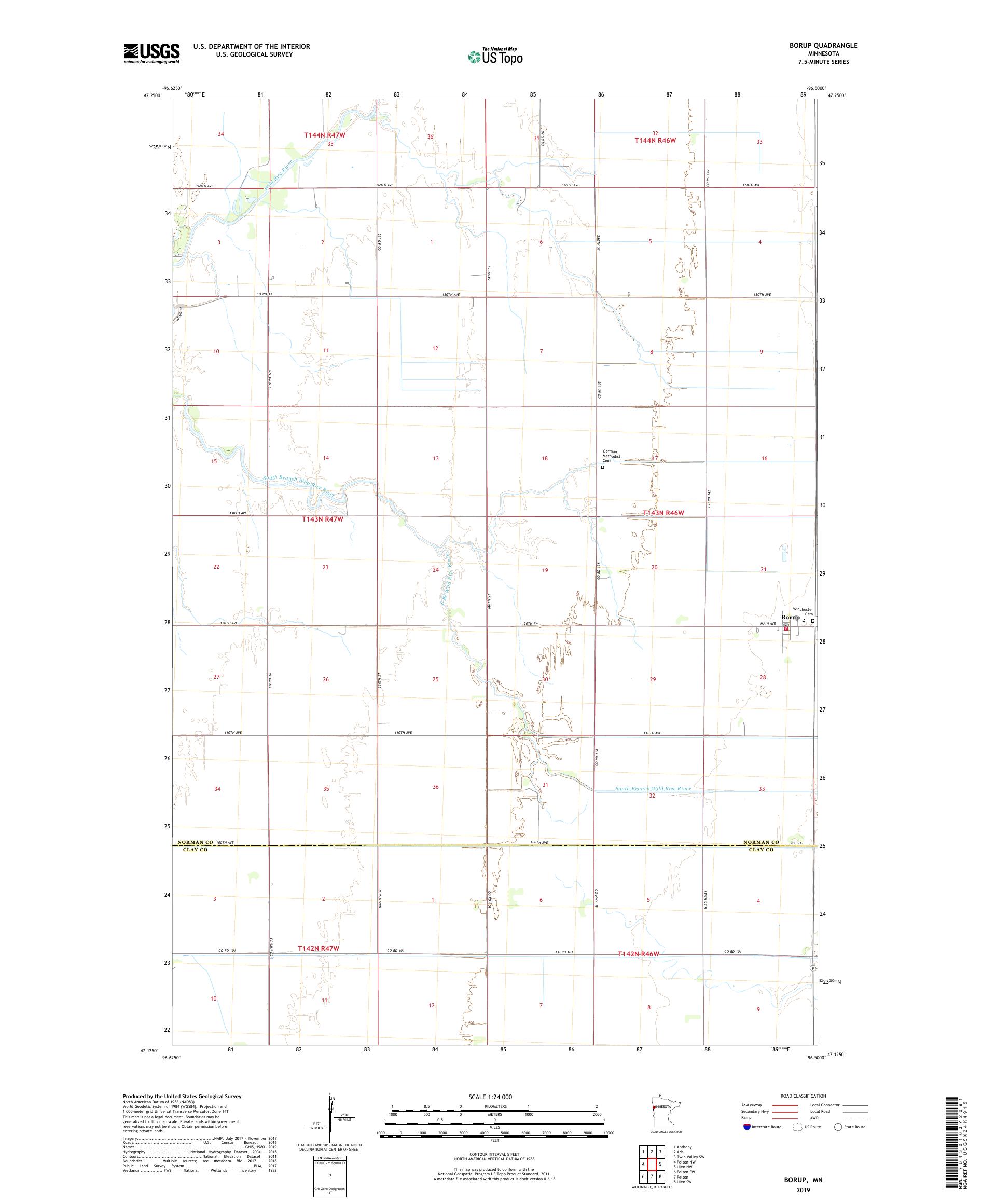 Borup Minnesota US Topo Map – MyTopo Map Store
