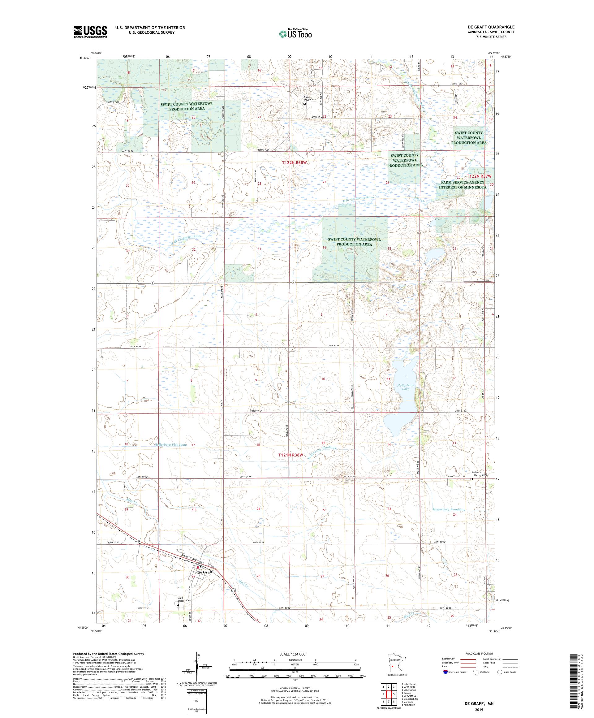 De Graff Minnesota US Topo Map – MyTopo Map Store