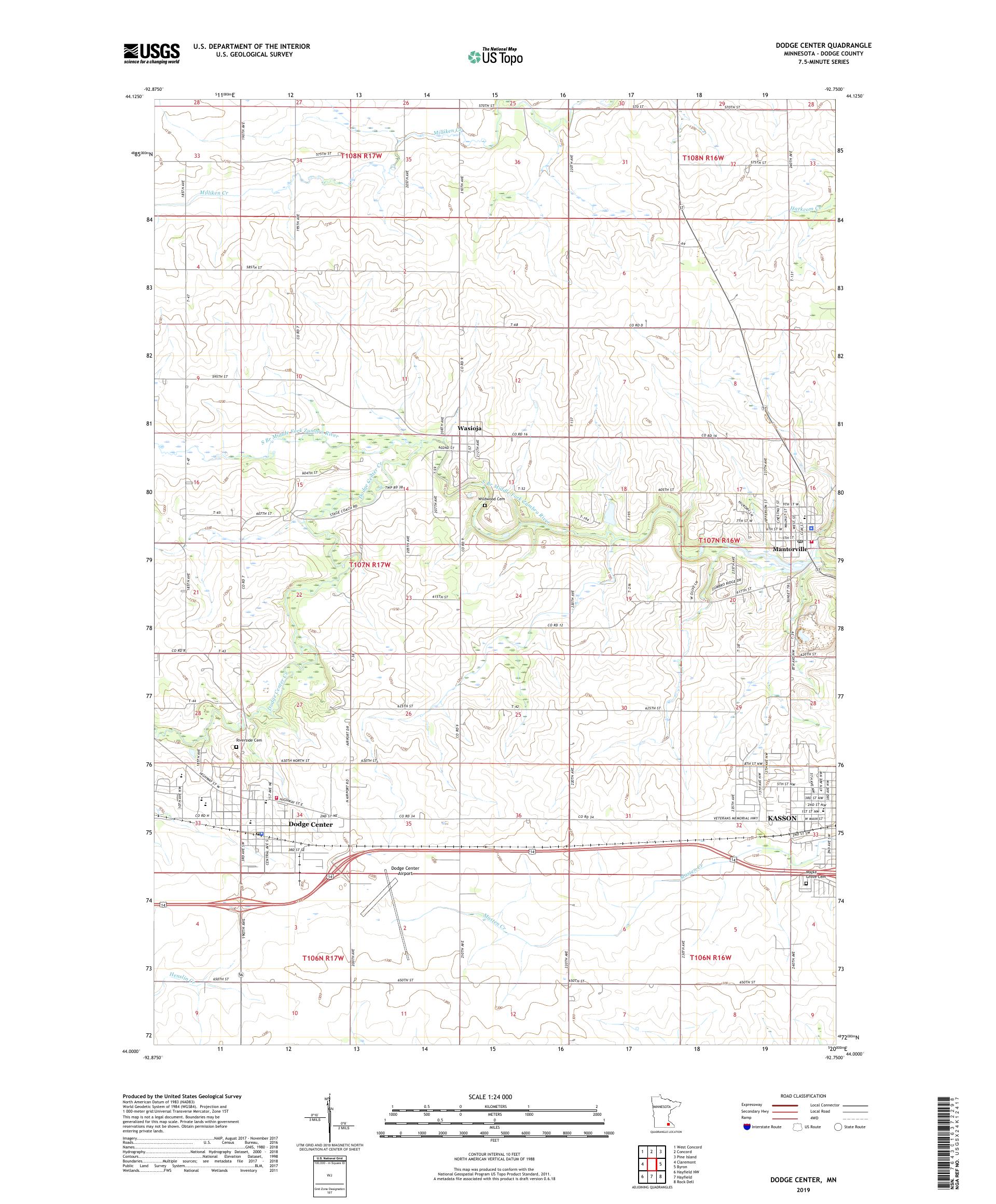 Dodge Center Minnesota US Topo Map – MyTopo Map Store