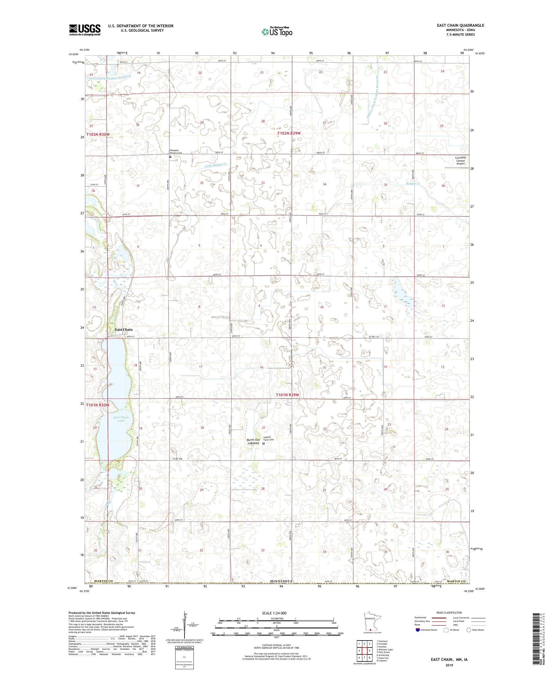 East Chain Minnesota US Topo Map – MyTopo Map Store