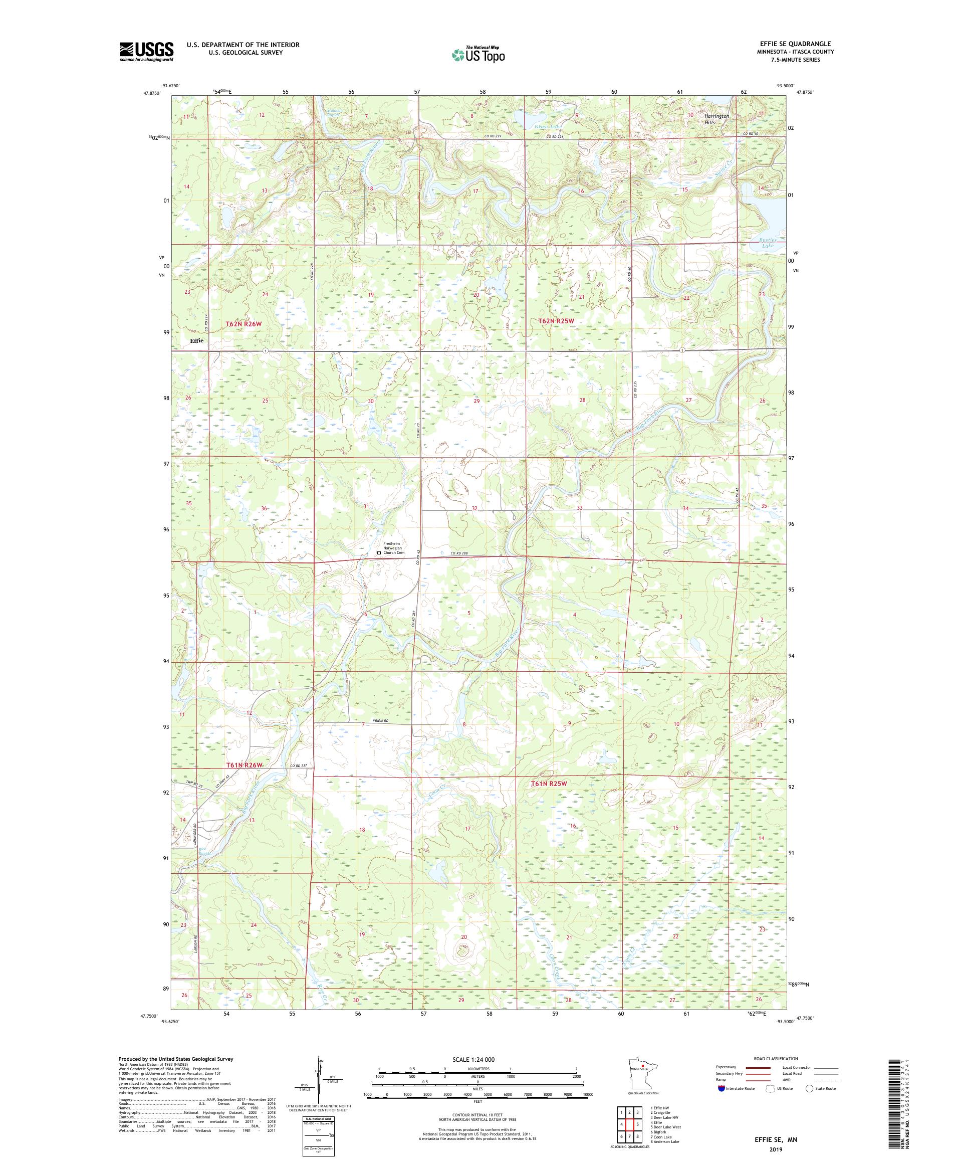 Effie SE Minnesota US Topo Map – MyTopo Map Store