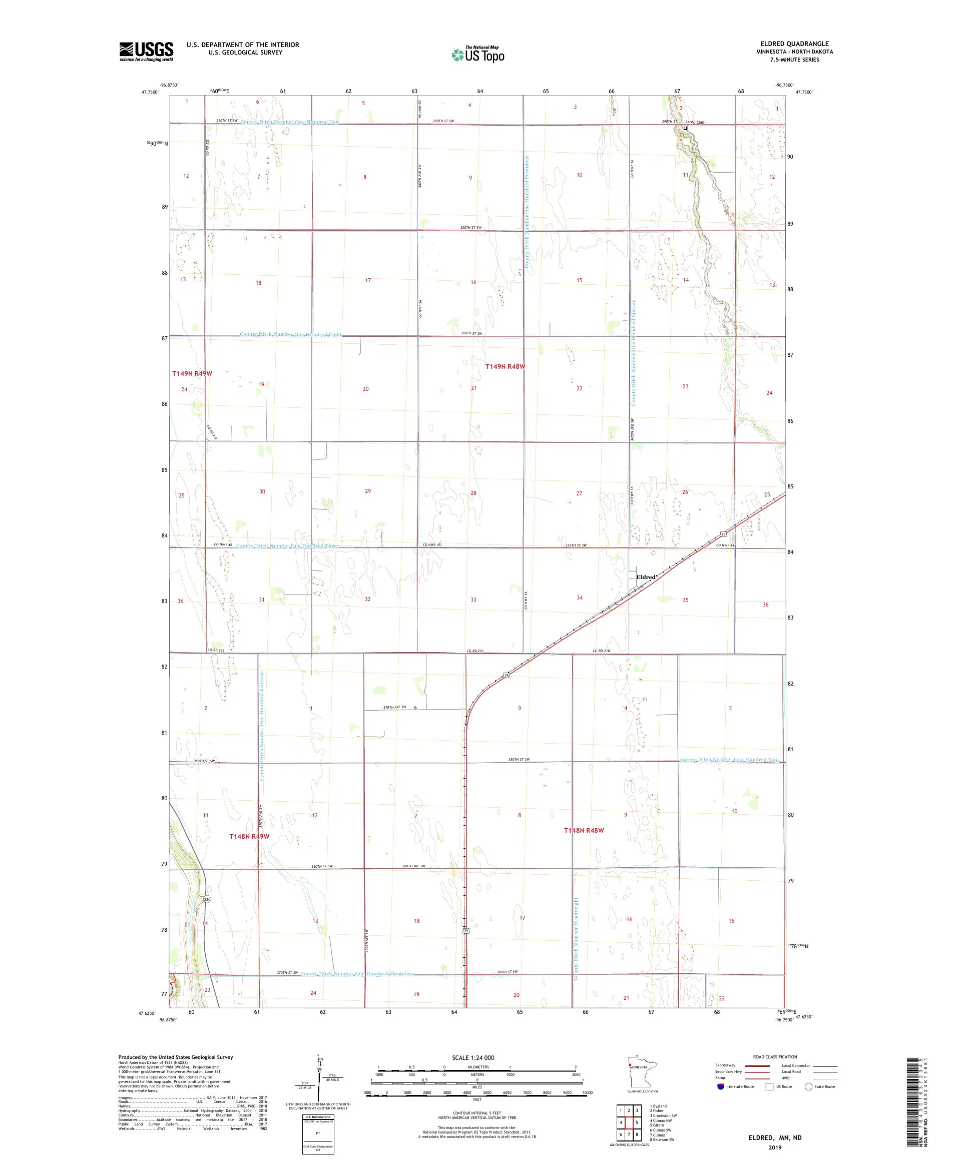 Eldred Minnesota US Topo Map – MyTopo Map Store
