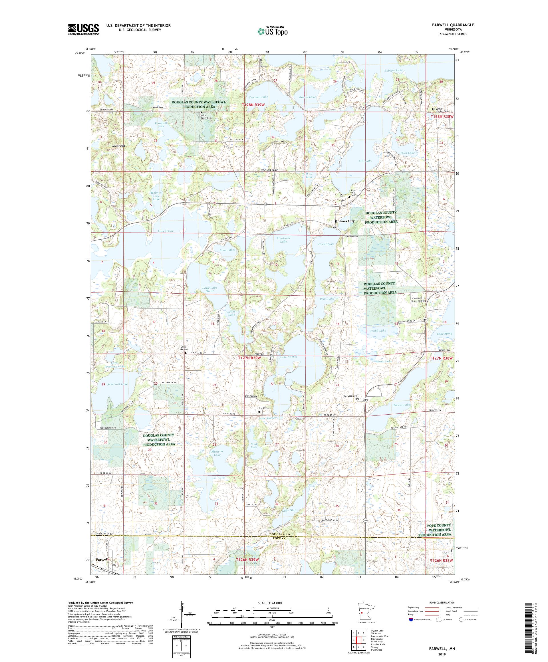 Farwell Minnesota US Topo Map – MyTopo Map Store