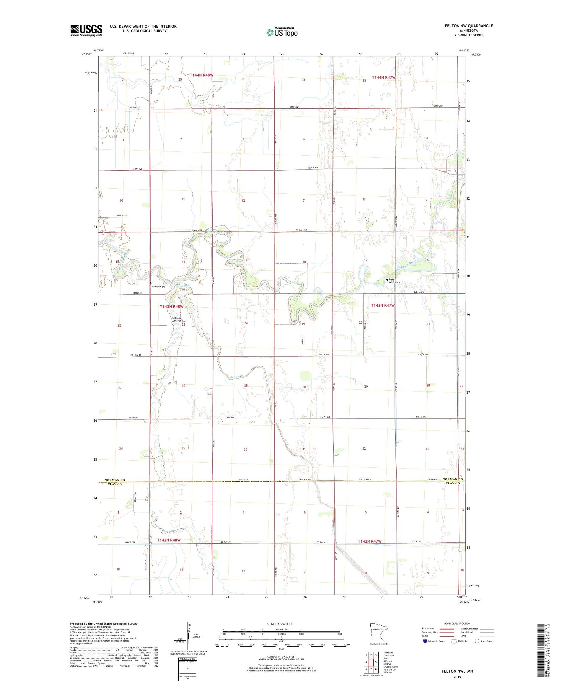 Felton NW Minnesota US Topo Map – MyTopo Map Store