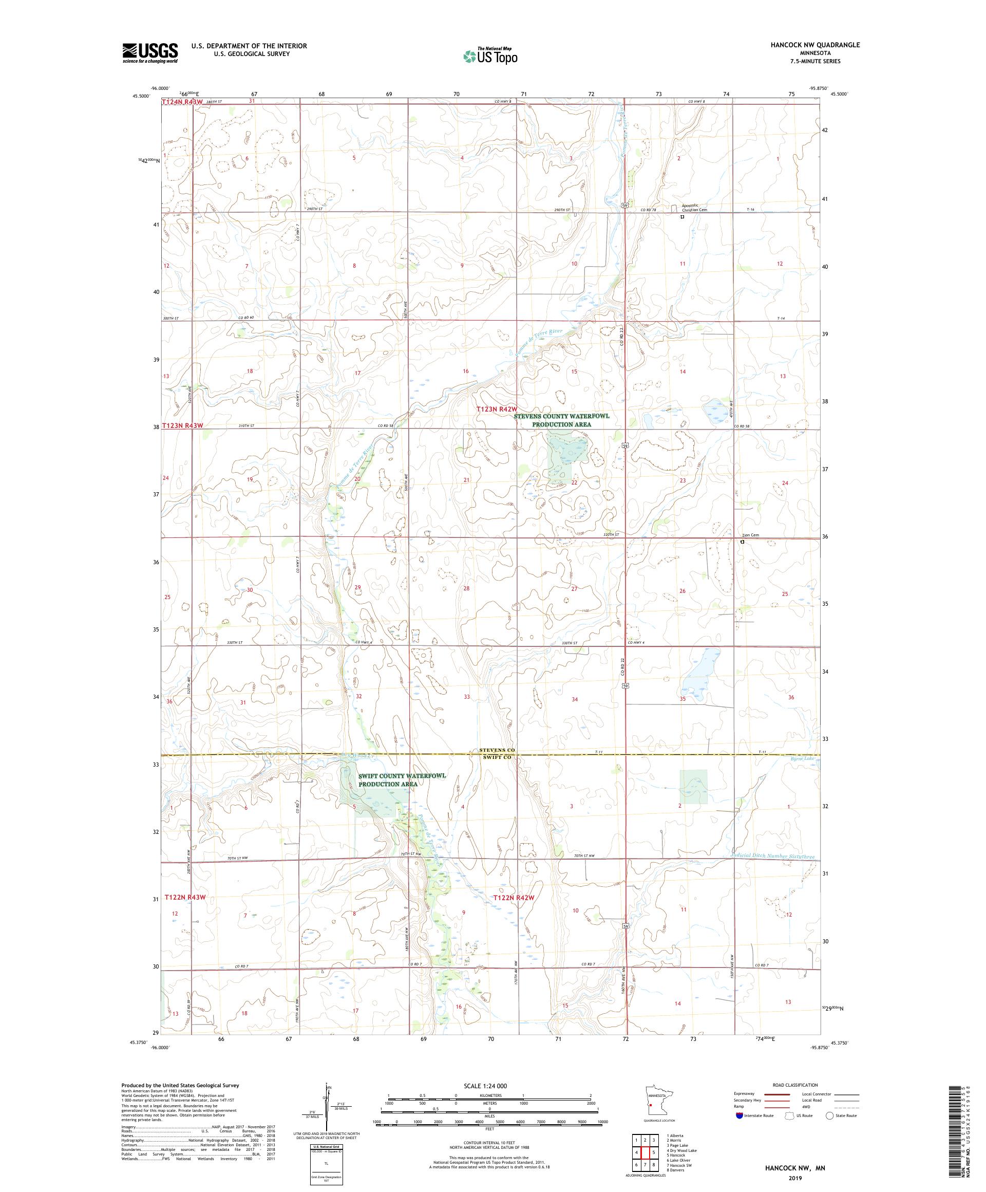 Hancock NW Minnesota US Topo Map – MyTopo Map Store